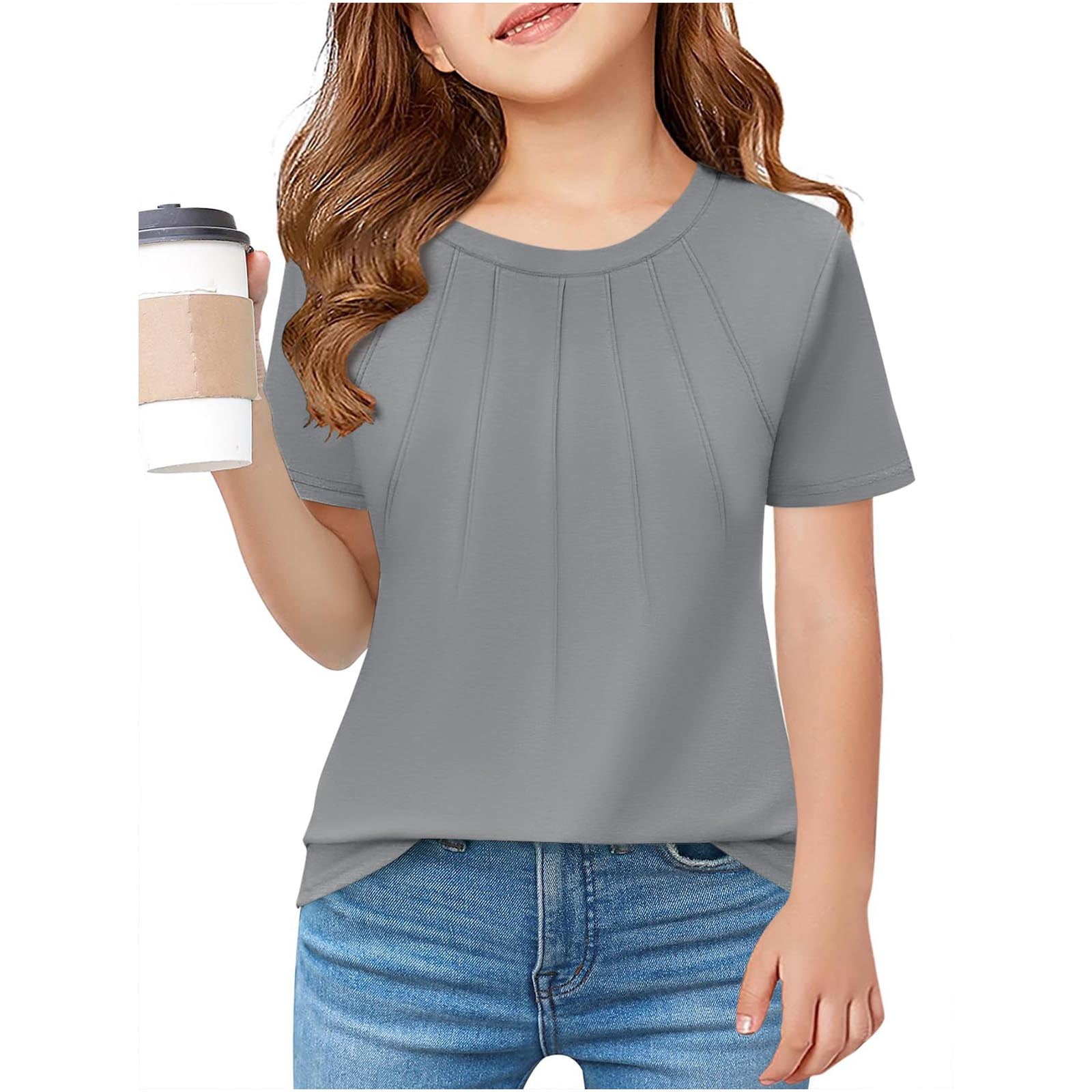 Girls Shirts Size 10-12 Girls Shirts Girls Pleated T Shirts Kids Summer ...