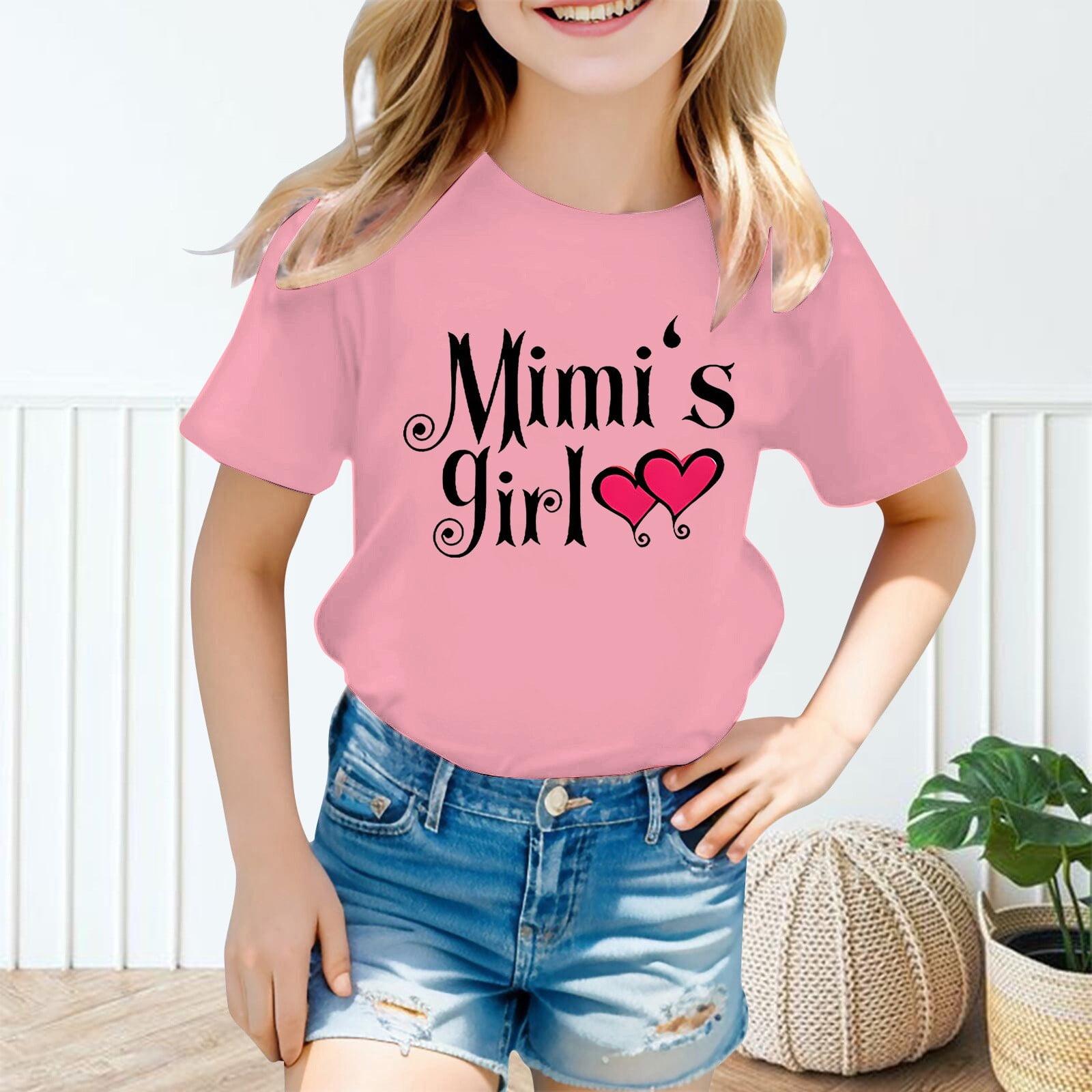 Girls Shirts Size 5-6 Girls Clothes Kid Girls Cute Graphic Round Neck ...