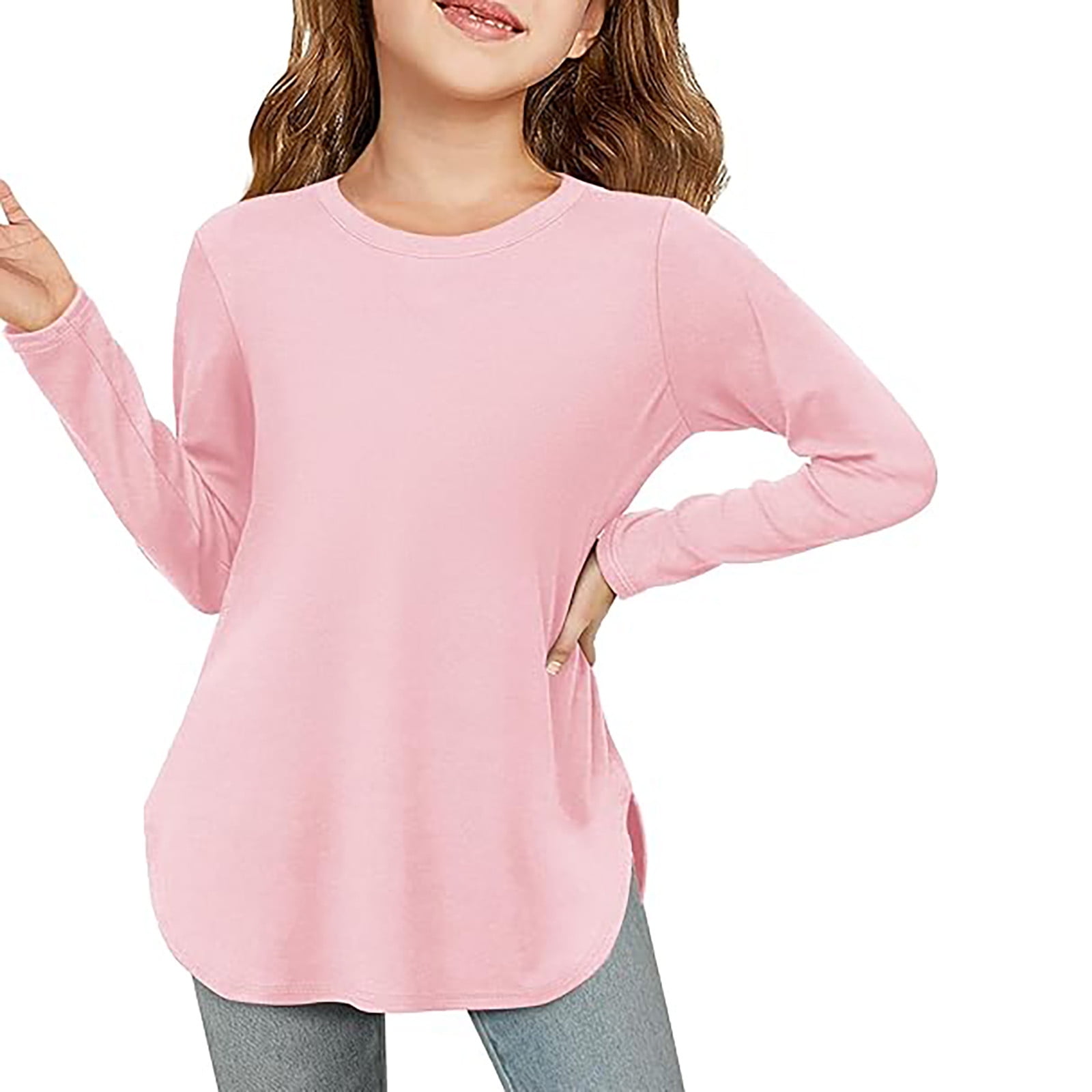 Girls Shirts Size 7-8 Girls Shirt Girls Long Sleeve Shirts Kids Arc Hem ...