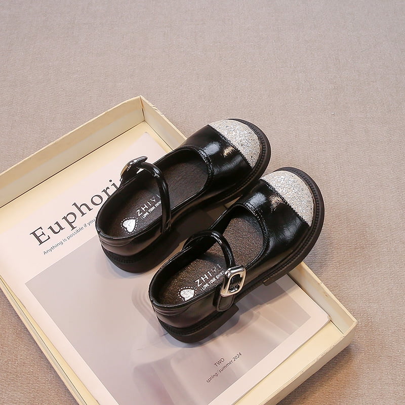 Girls‘ Shoes 2024 New Shiny Shoes Soft Bottom Fashion Style Mary Jane ...