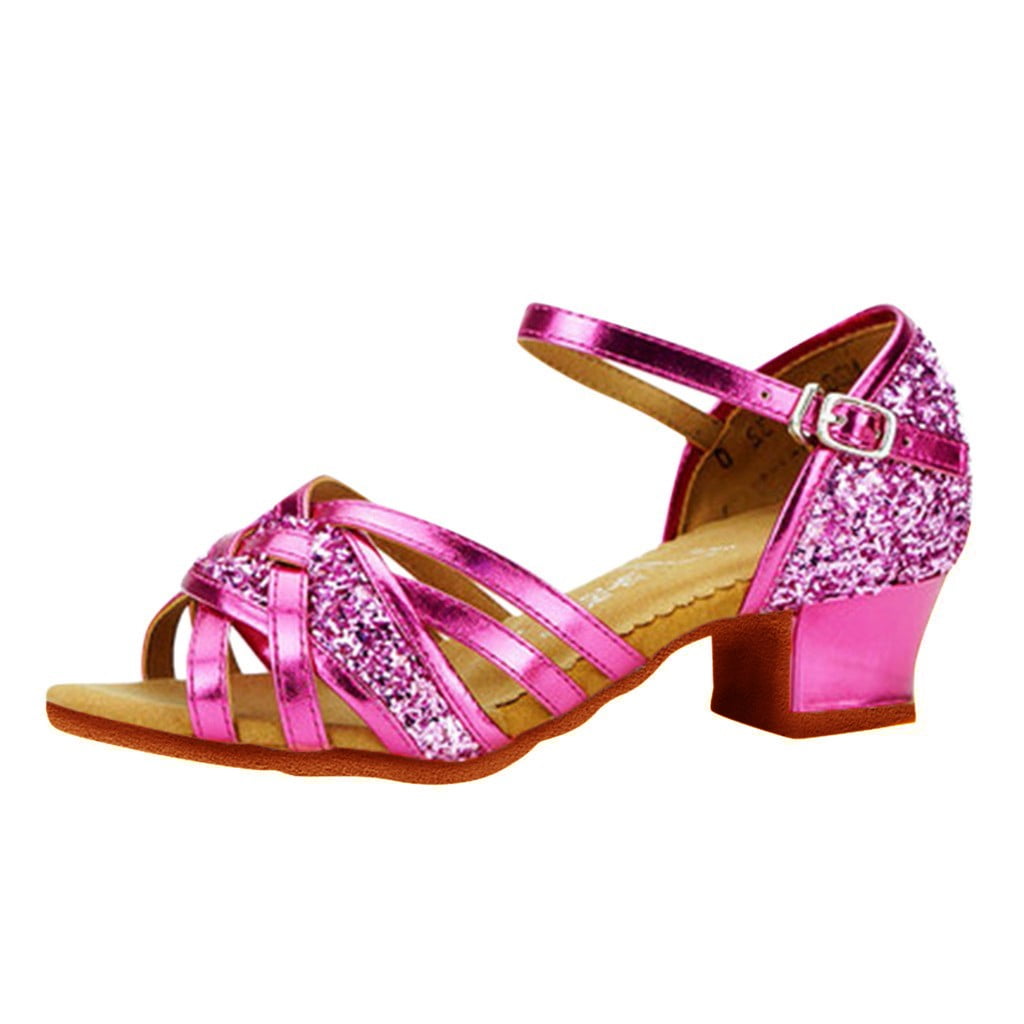Girls Shoes Princess Soft Leather Sequined Bottom Dance Casual and ...