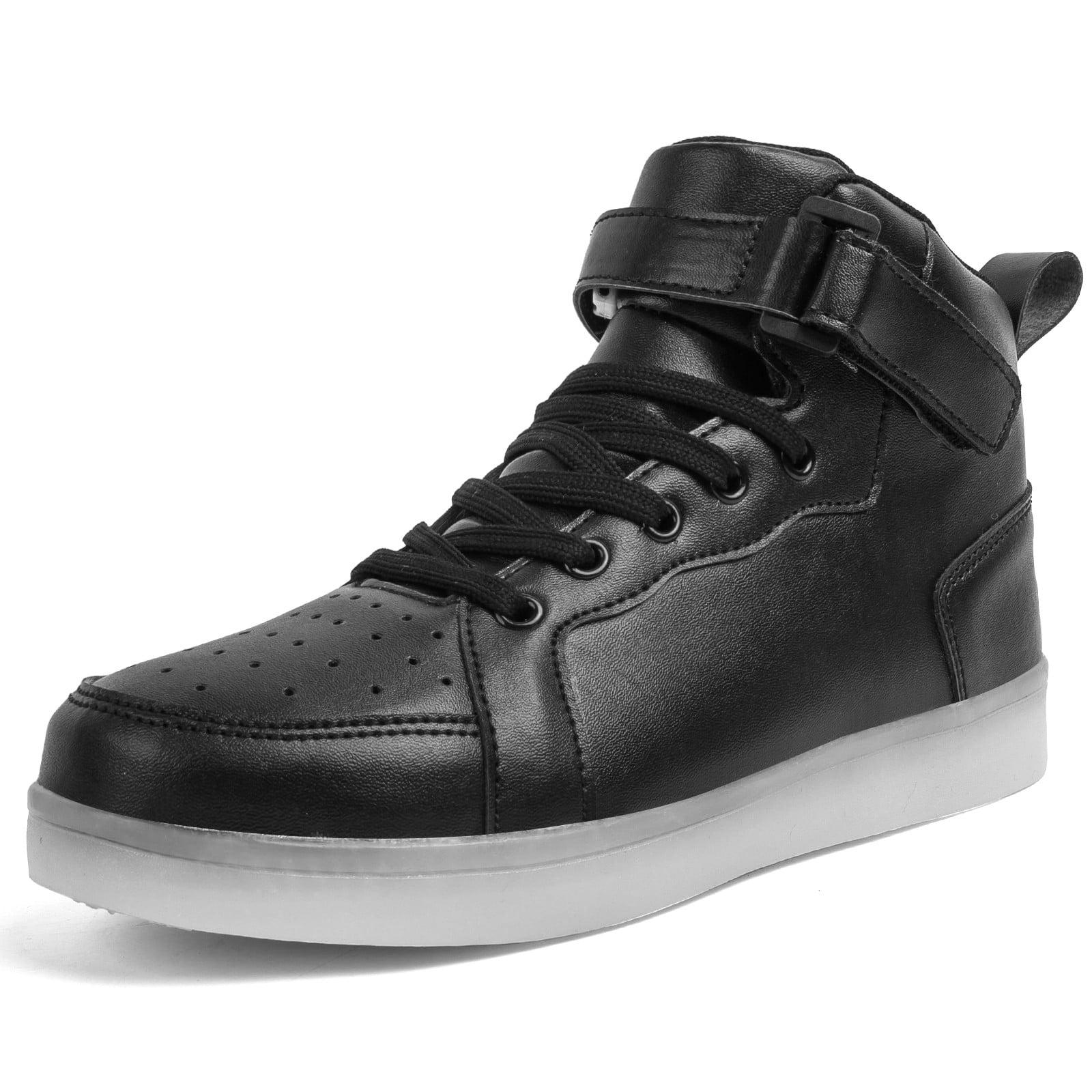 Girls Shoes,Unisex High Top LED Light Up Sneakers Flashing Athletic USB ...