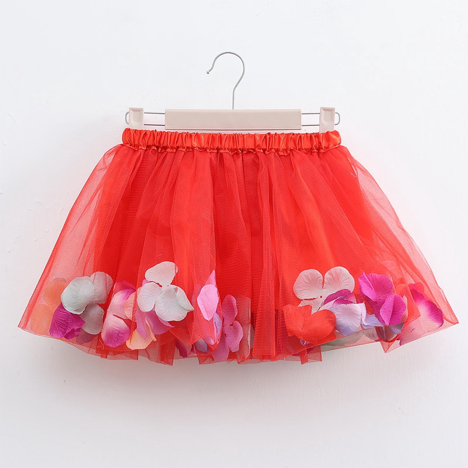 Girls Short Mini Tutus Skirts Girls Layered Mesh Skirts Floral Tutus ...