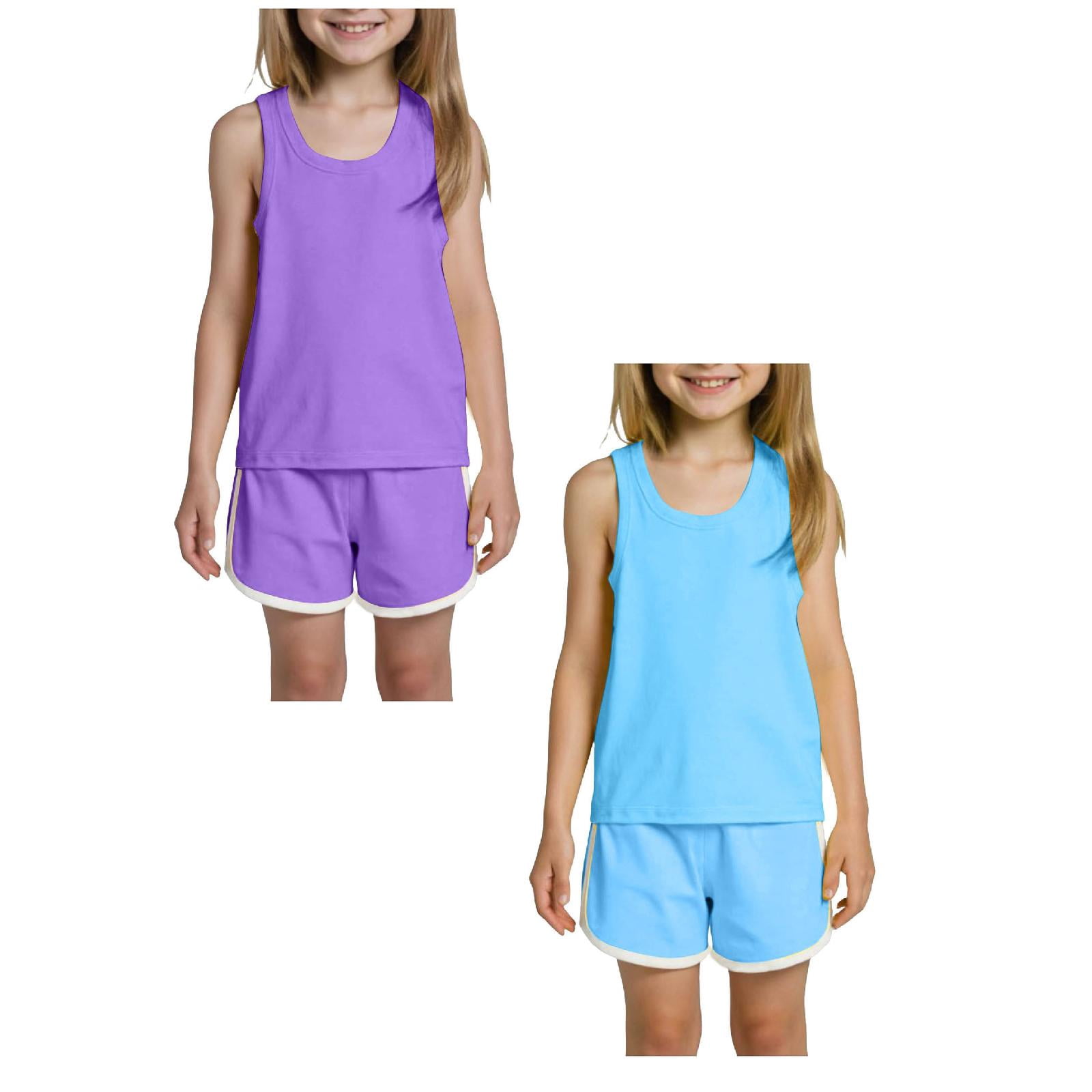 Girls Short Sets Size 7-8 Girls Summer Outfits Cute T-Shirt and Shorts ...