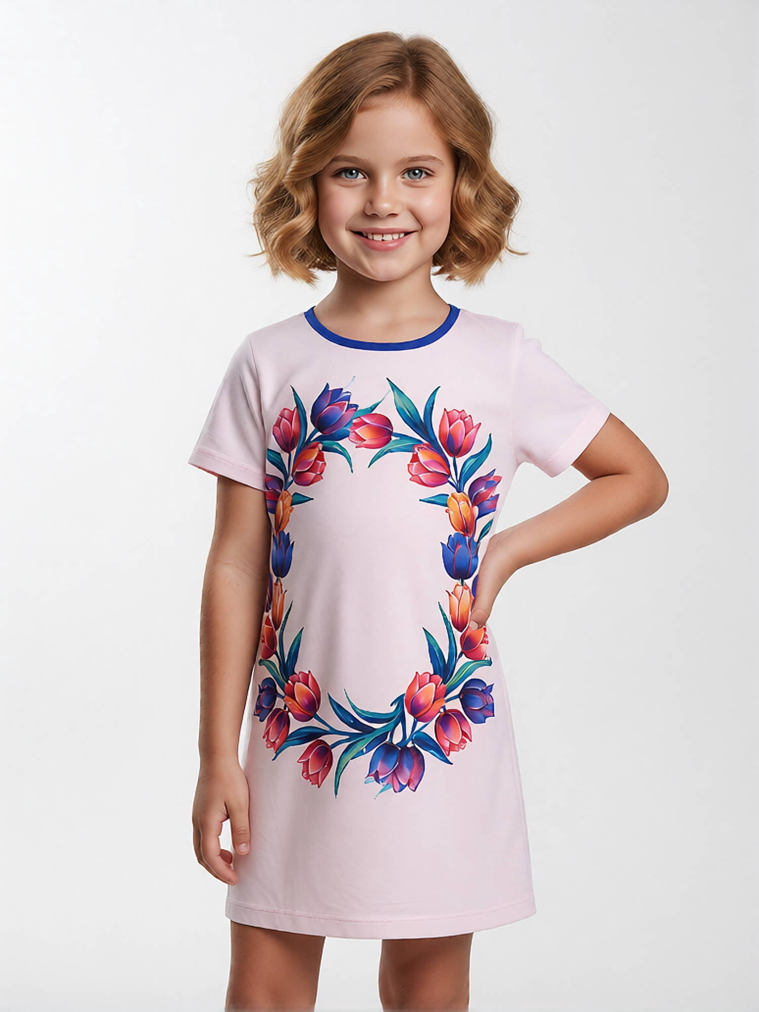Girls Short Sleeve Everyday Dress, Original Design Pull-On Casual Dress ...
