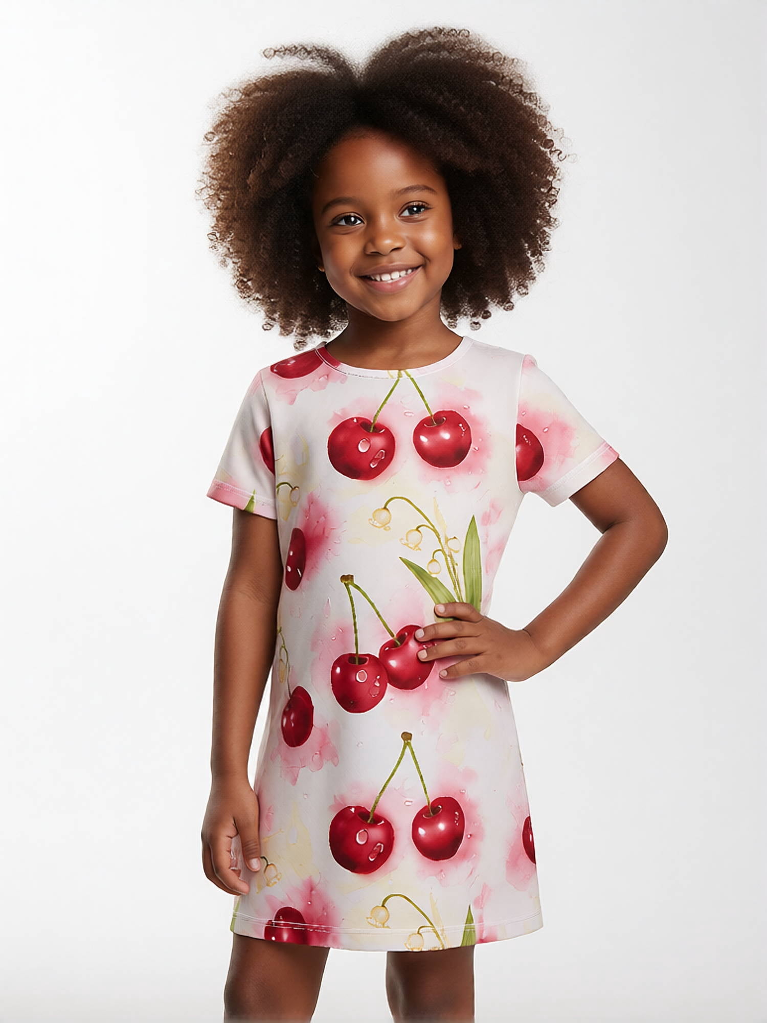 Girls Short Sleeve Everyday Dress, Original Design Pull-On Casual Dress ...