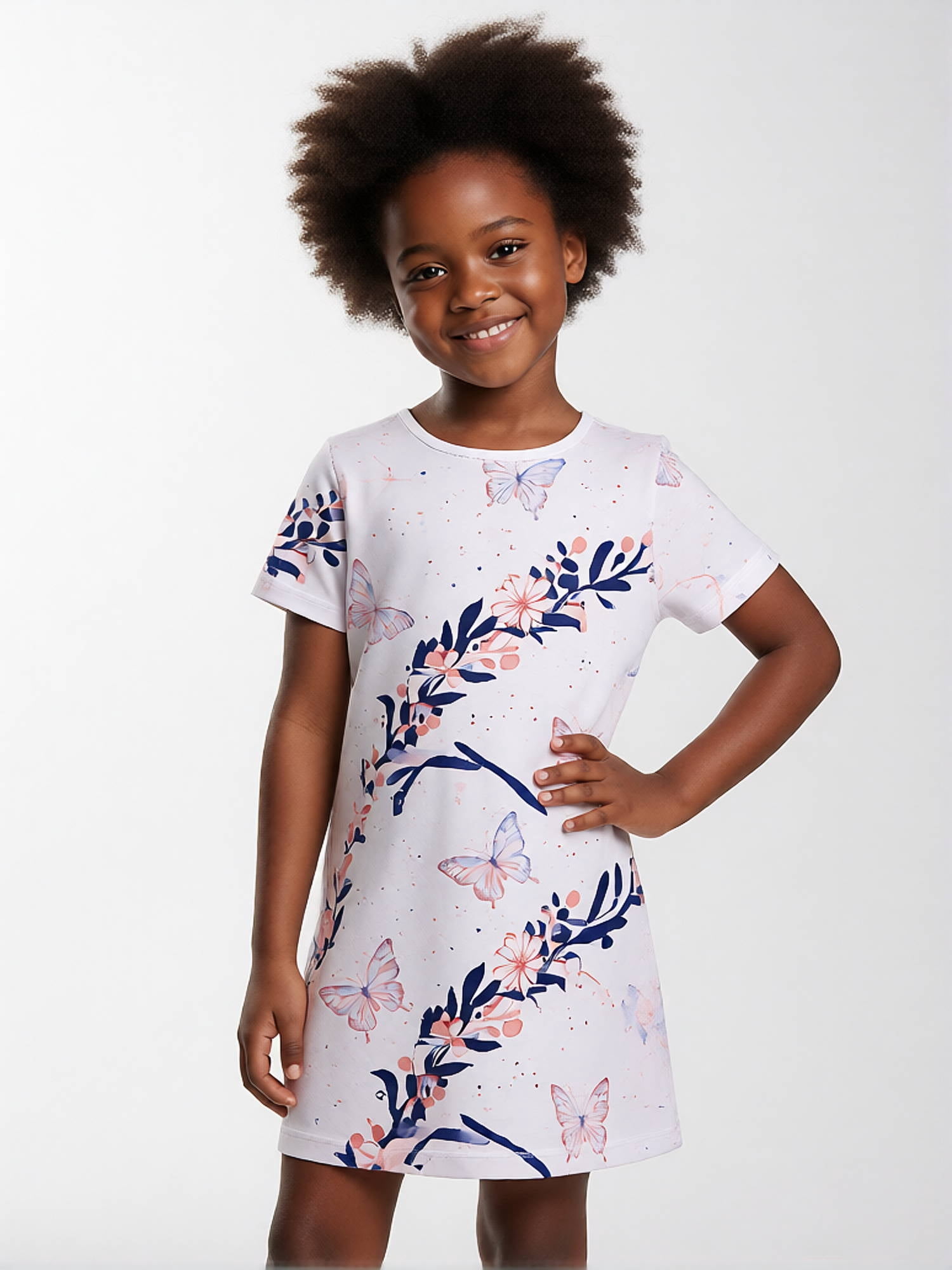 Girls Short Sleeve Everyday Dress, Original Design Pull-On Casual Dress ...