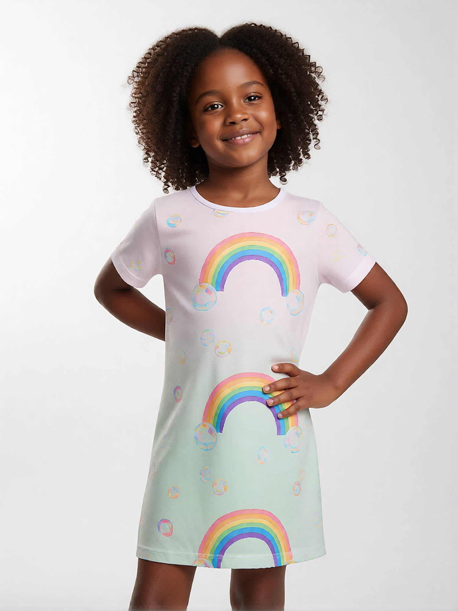 Girls Short Sleeve Everyday Dress, Original Design Pull-On Casual Dress ...