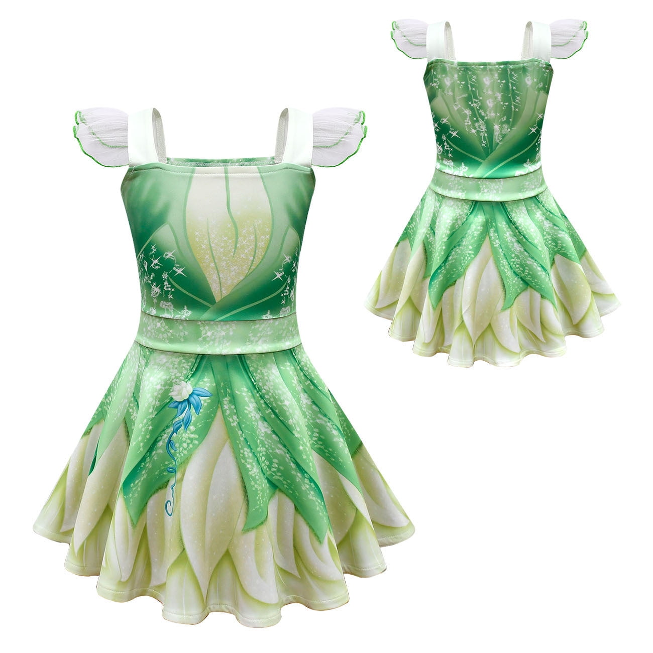 Girls Short Sleeve Princess Dress Tina/Jasmine/ Rapunzel Fancy Birthday ...