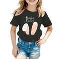 Girls Short Sleeve Shirts Kids Cute Bunny Rabbit Graphic Tops Summer T ...
