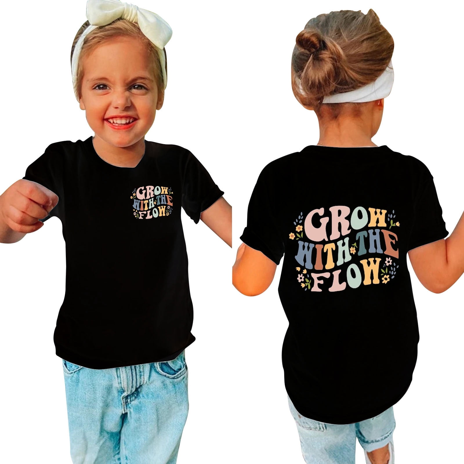 Girls Short Sleeve Shirts Kids Funny Button Down Shirts Oversized ...