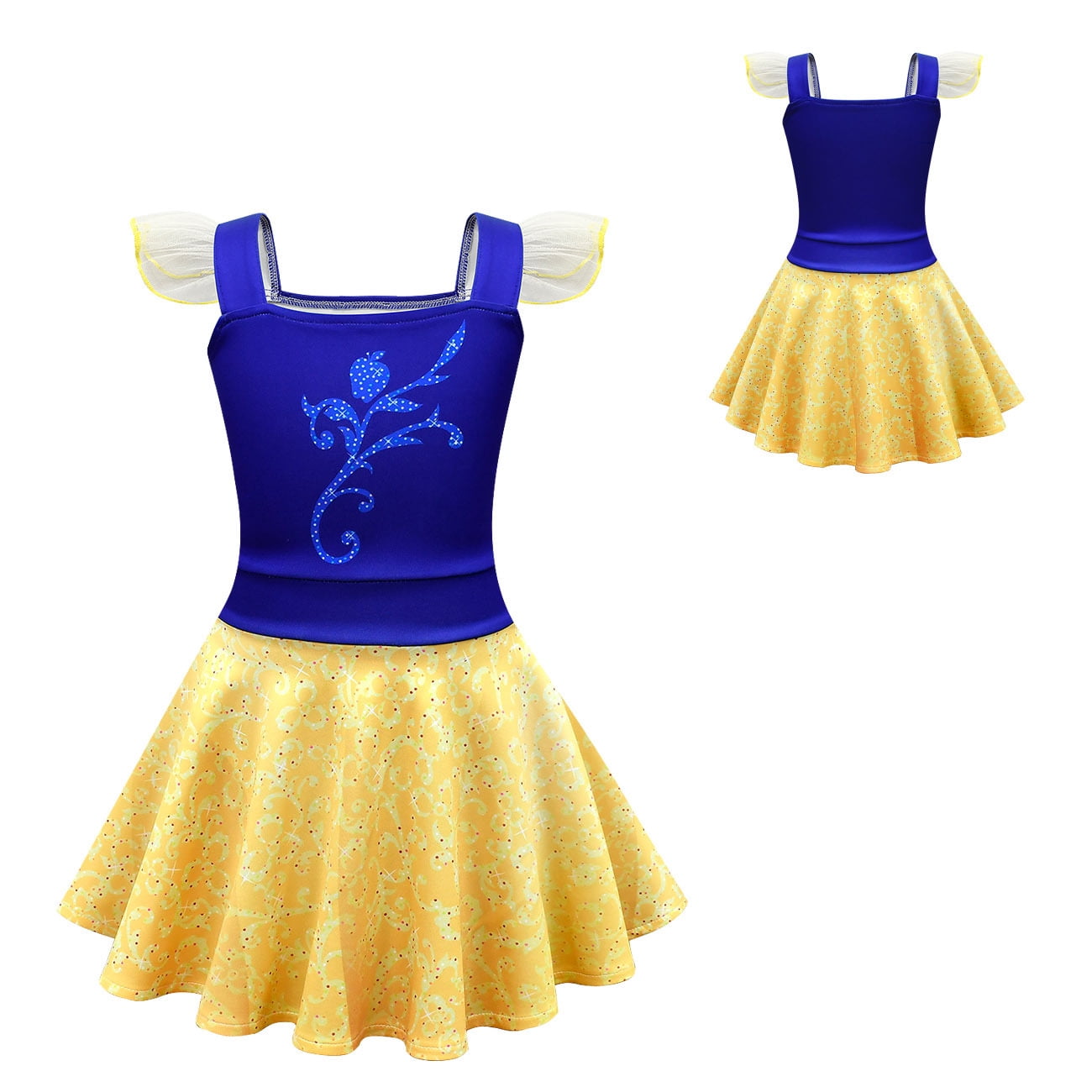 Girls Short Sleeve Snow White Princess Dress Fancy Birthday Cosplay ...