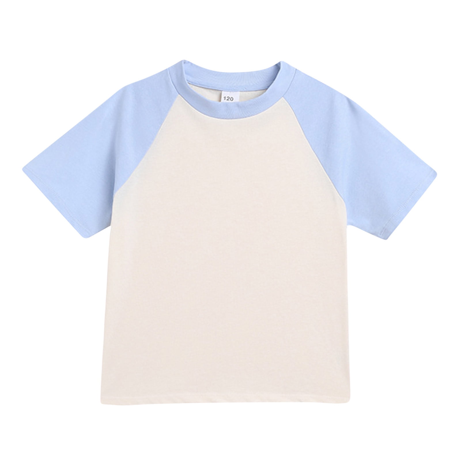 Girls Short Sleeve T Shirts Kids Summer Tops Crewneck Tees Color Block ...