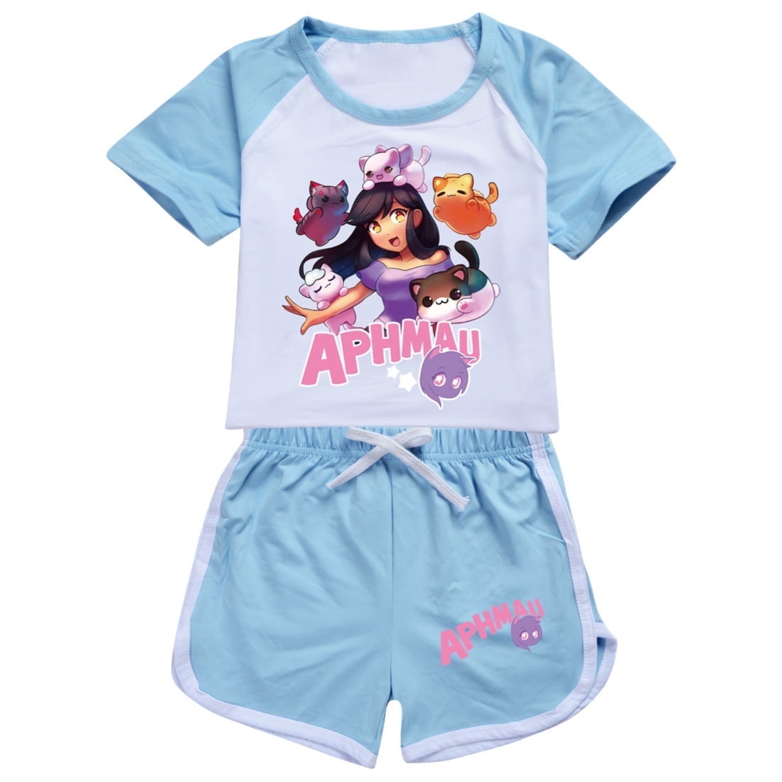 Girls' Short sleeved Set APHMAU Children's Girls' Short sleeved T-shirt ...
