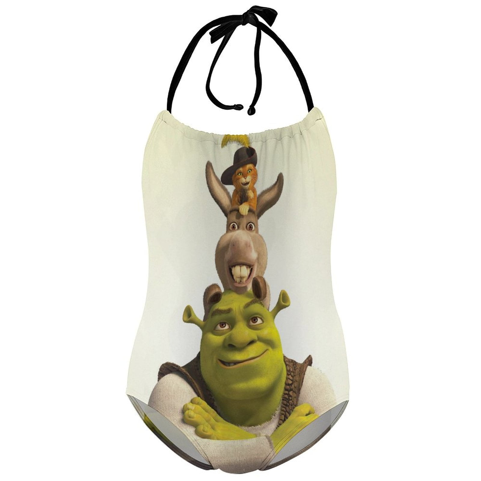 Girls Shrek Bathing Suit One Piece Halter Neck Strap Swimwear - Walmart.com
