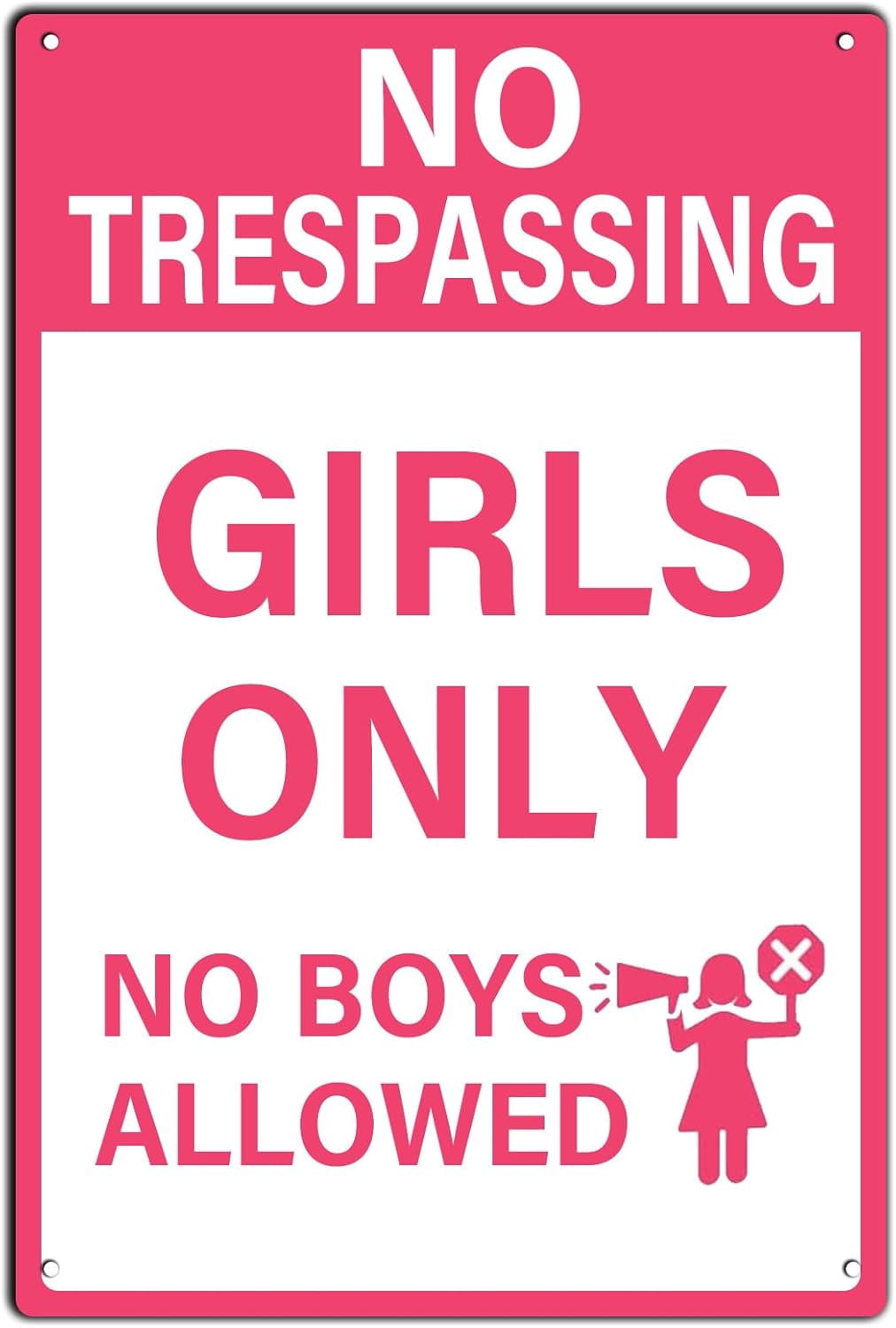 Girls Only Sign - No Trespassing Girls Only No Boys Allowed Metal Tin ...