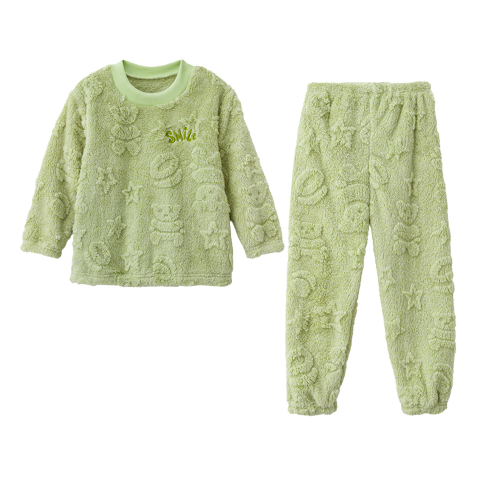 Girls Silk Pajama Sets Soft Solid Color Long Sleeve Button Down Shirts ...