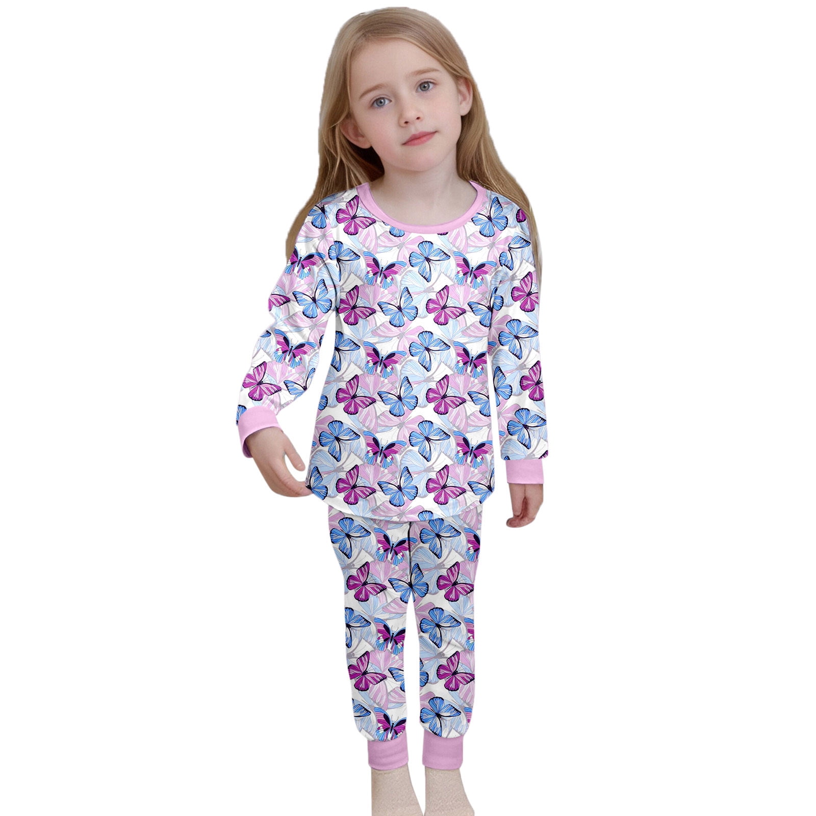 Girls Silk Pajamas Set Print Girls Button Down Pajamas Set Pjs ...