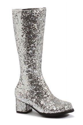 Silver Glitter Boots