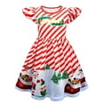 Girls Size 5/6 Fall Clothes Kids Girls Flying Sleeve Christmas Striped ...