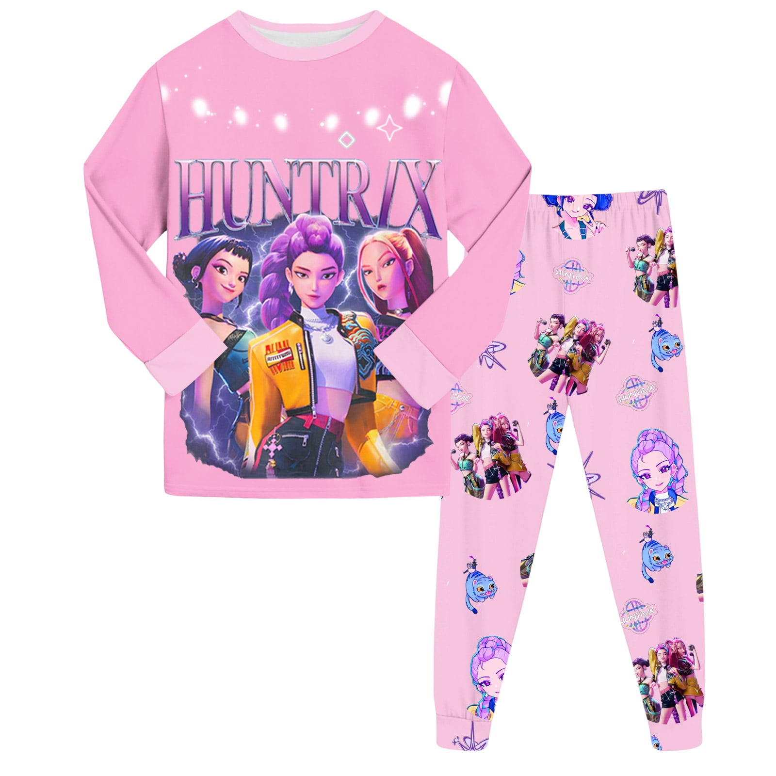 Girls Size 8 Clothes K-Knop Unisex Kids Cute Cartoon Hoodie Set Kids Hooded And Pant Casual Long ...