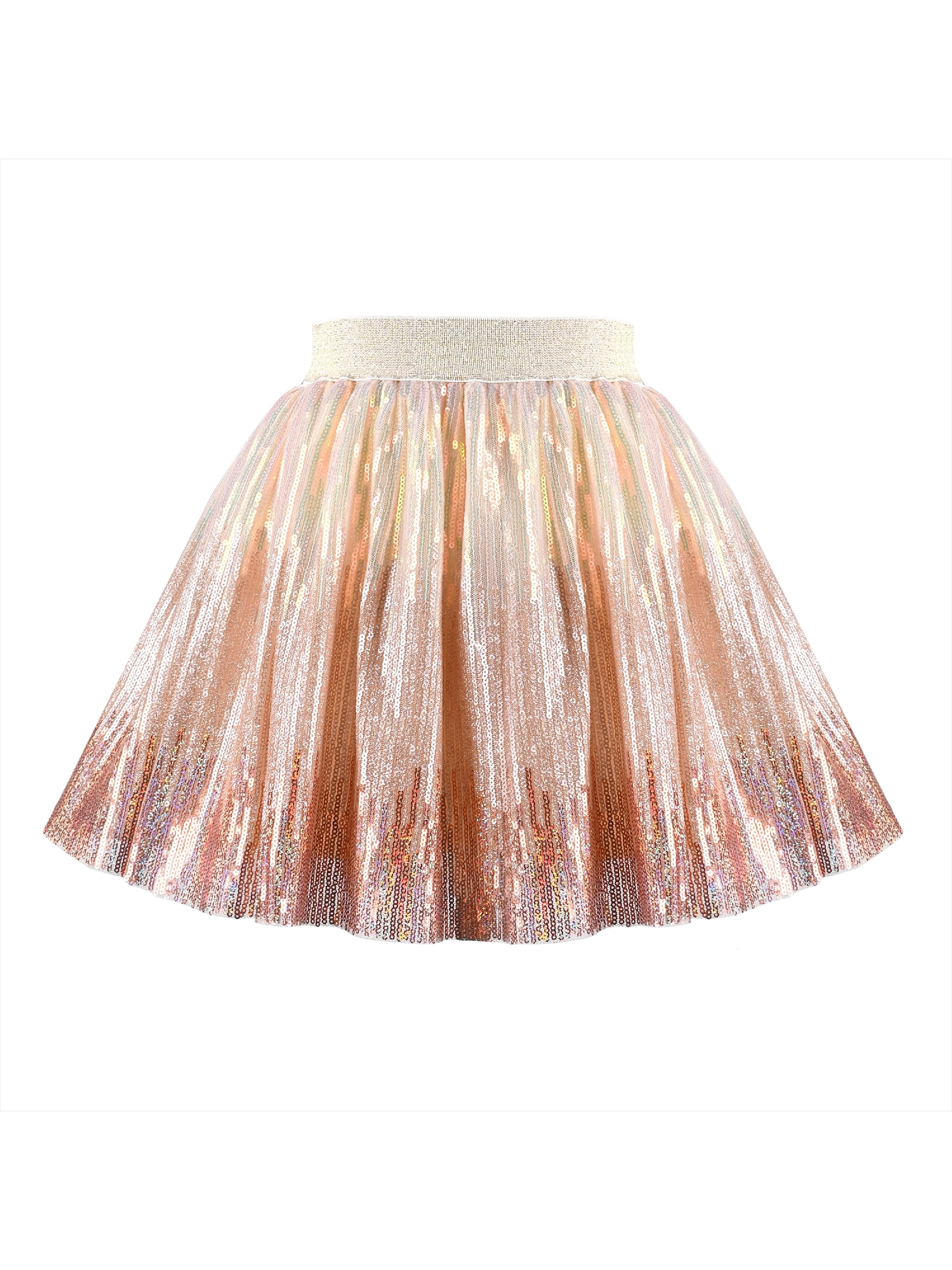 Girls Skirt Gold Gradient Elastic Sequin Tutu Ballet 6 Years - Walmart.com