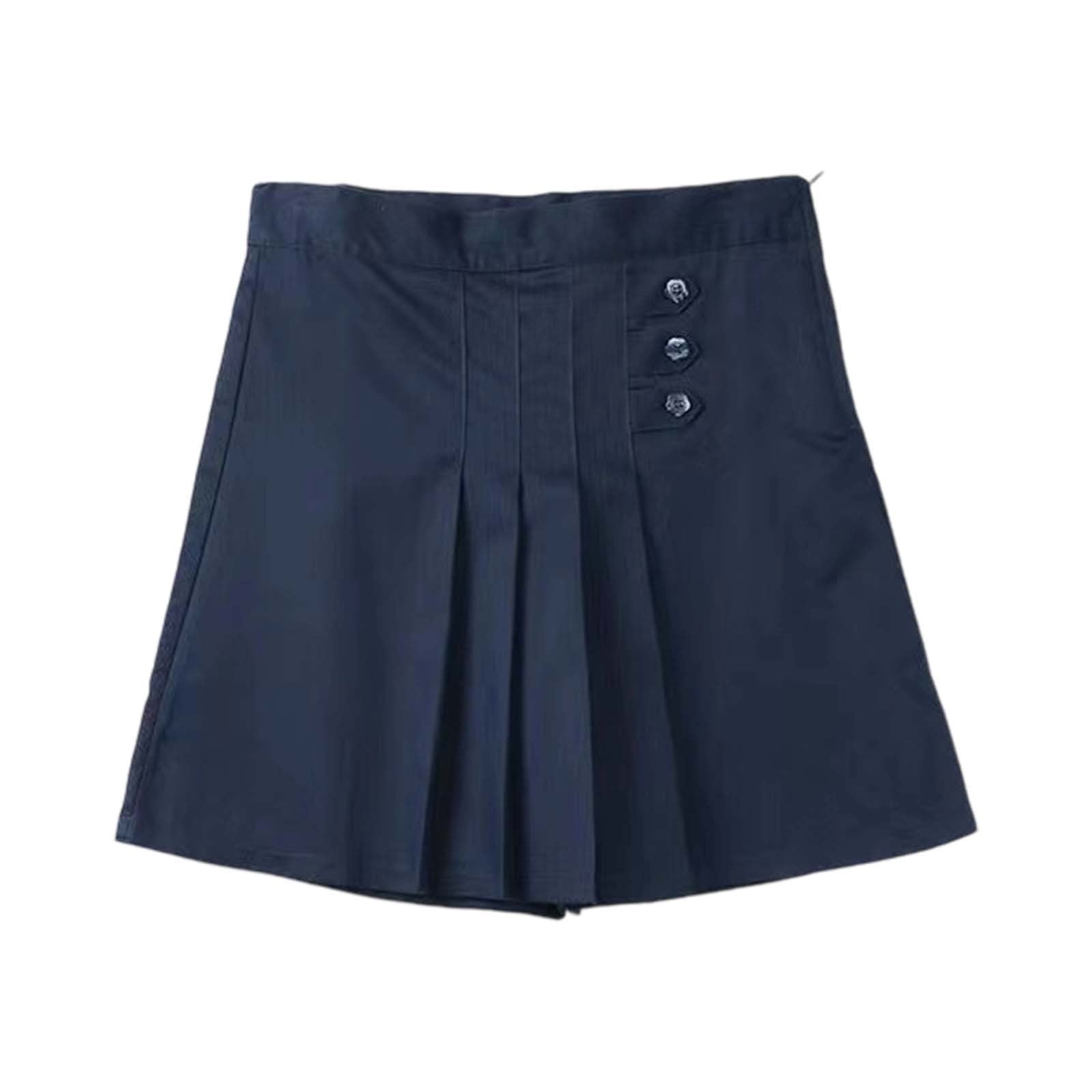 Girls Skirt Kids Toddler Girls Solid Uniform Skirts British Style ...