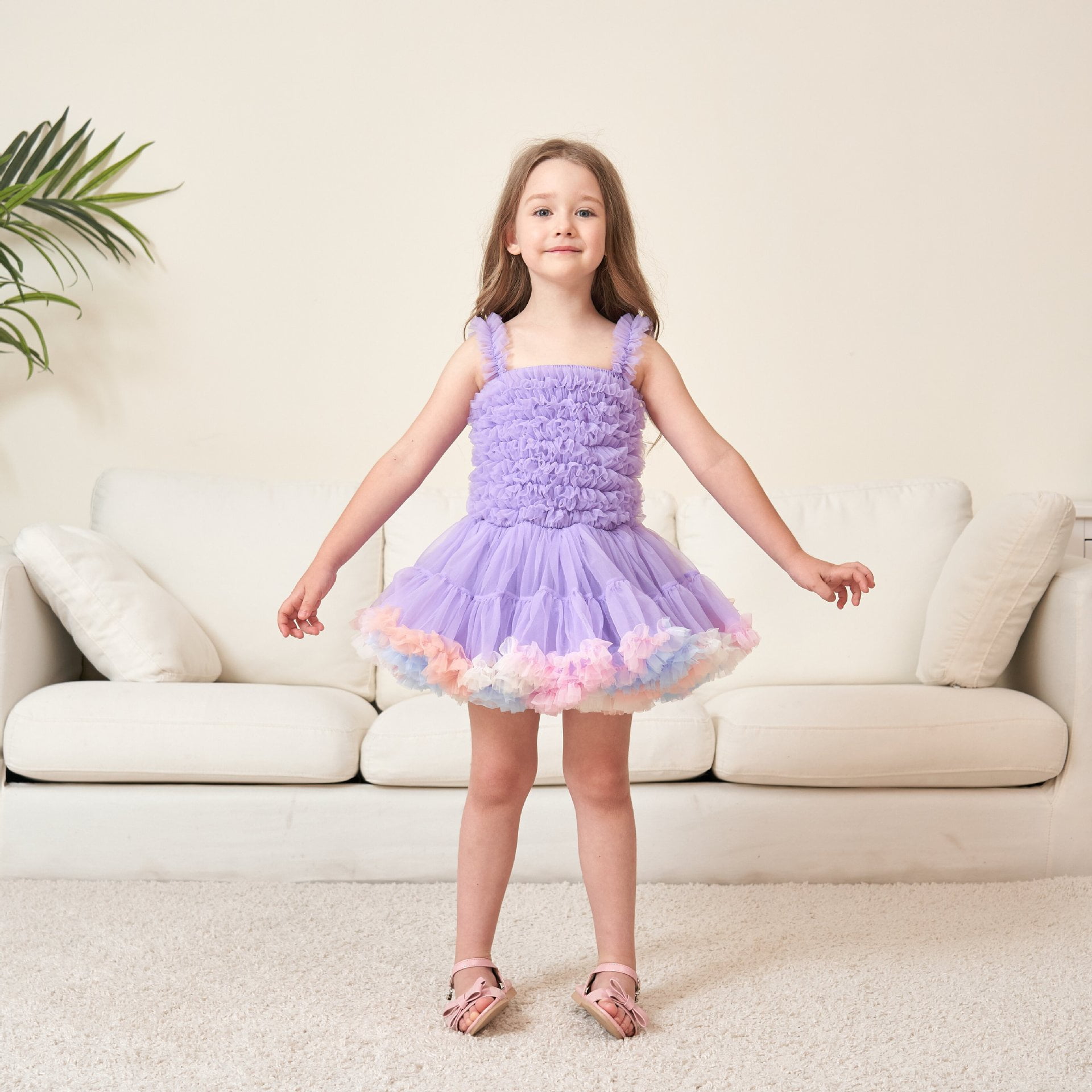 Girls Skirt Princess Fluffy Soft Tulle Ballet Birthday Party skirt，Ice ...