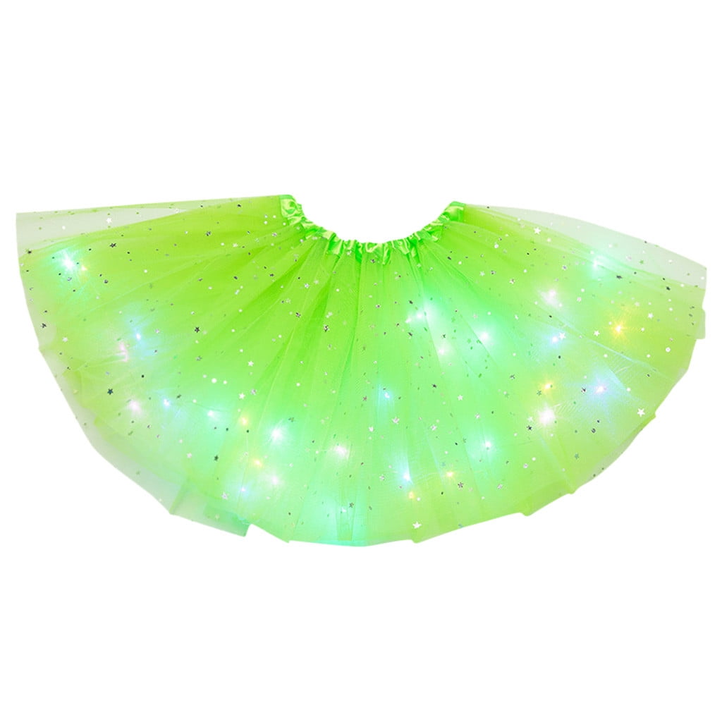 Girls Skirts Kids Sequin Tutu Light Up Petti Ballet Clothes - Walmart.com