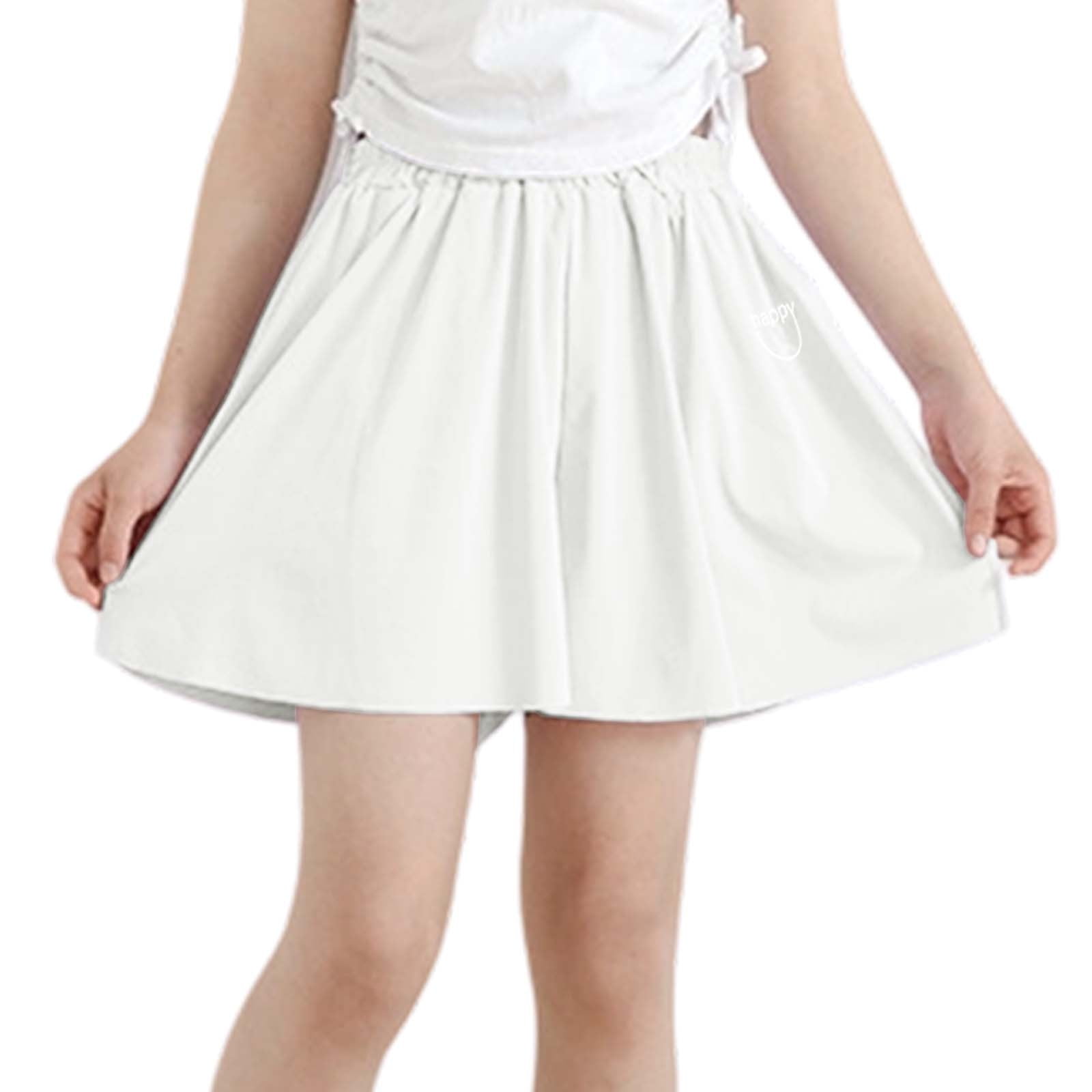 Girls Skorts Elastic Waist Pleated Tennis Skorts for Girls Flowy ...