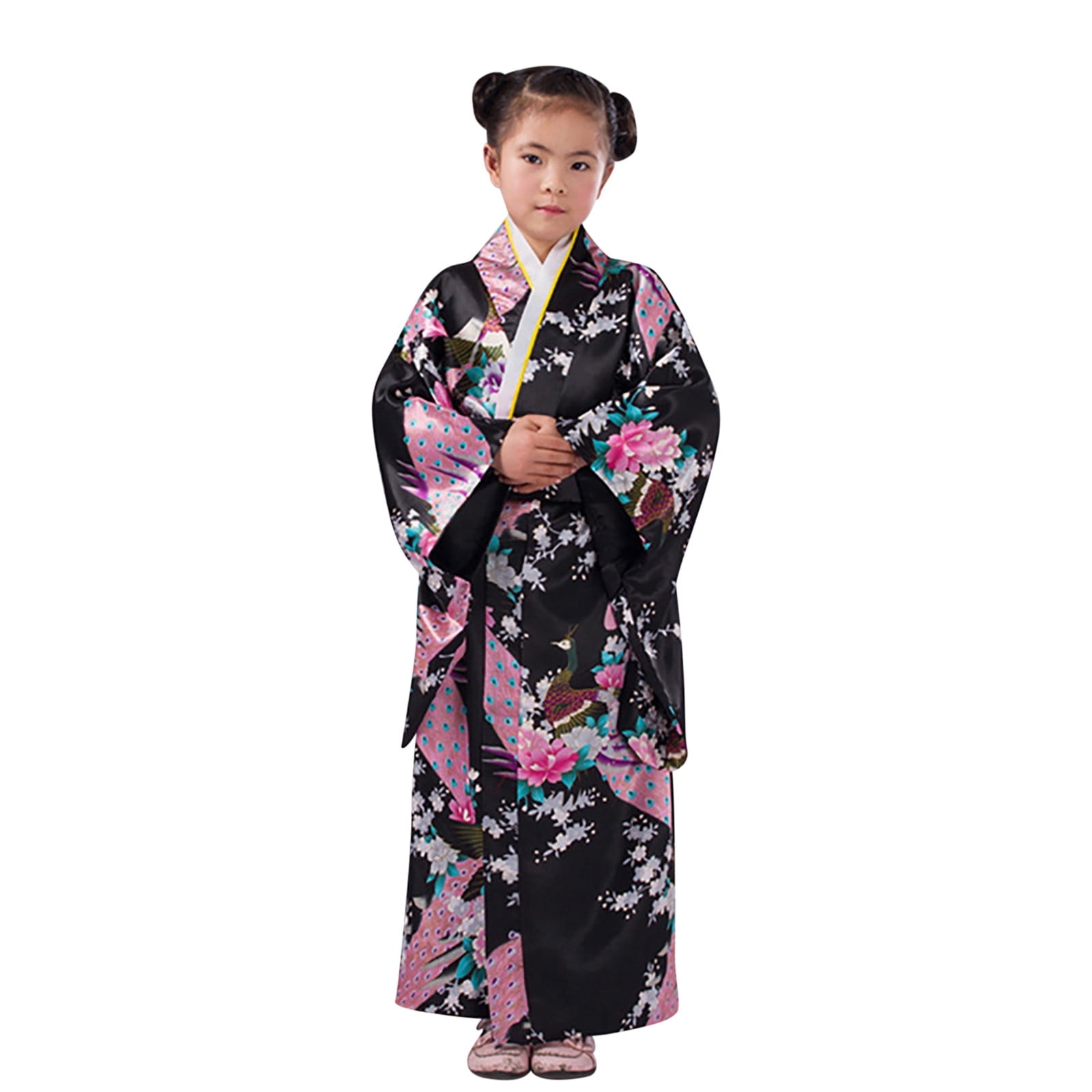 Girls Sleepwear & Robes Japanese Traditional Dress Kimono Robe For Kids ...