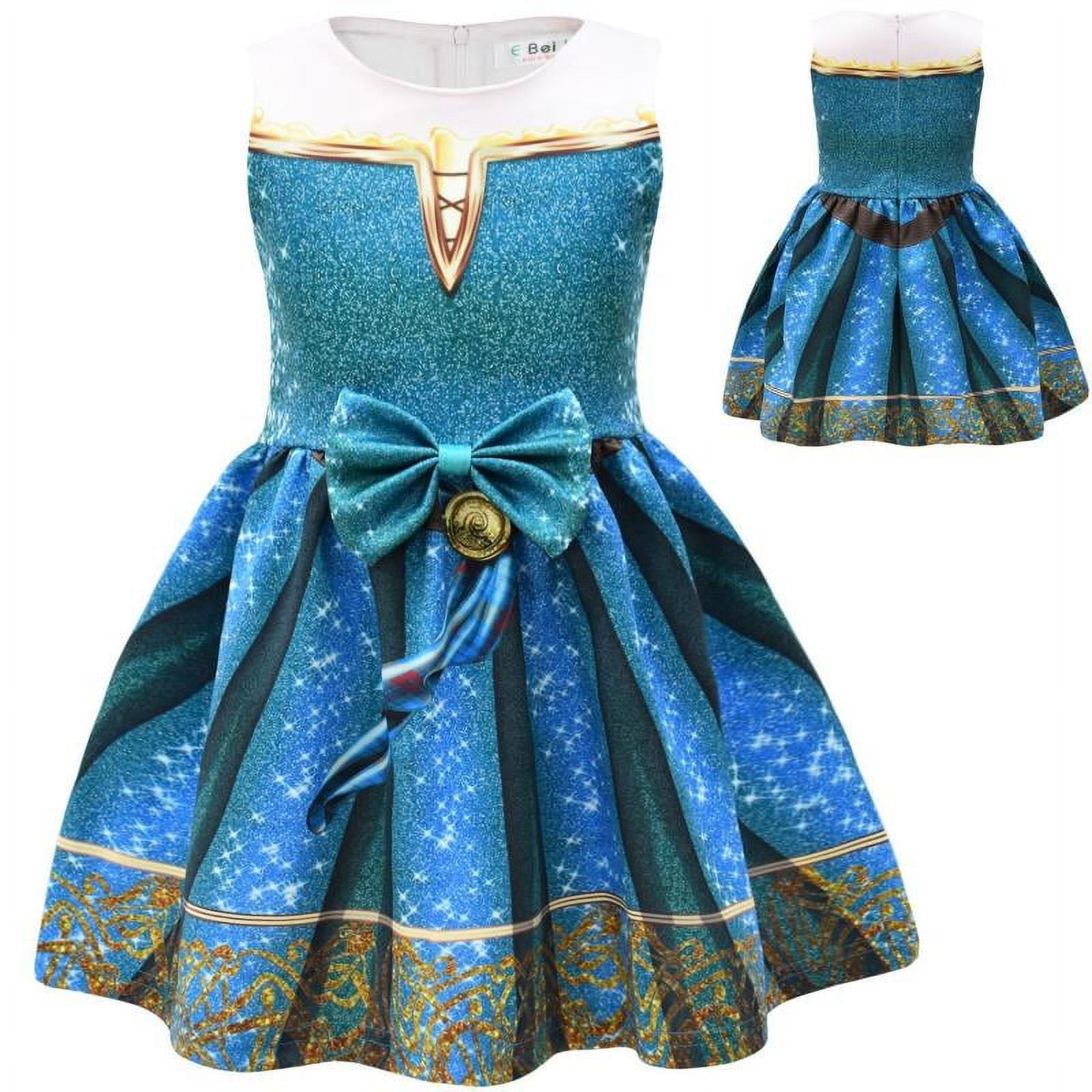 Girls Sleeveless Princess Dress Rapunzel/Merida/Snow White Cosplay ...
