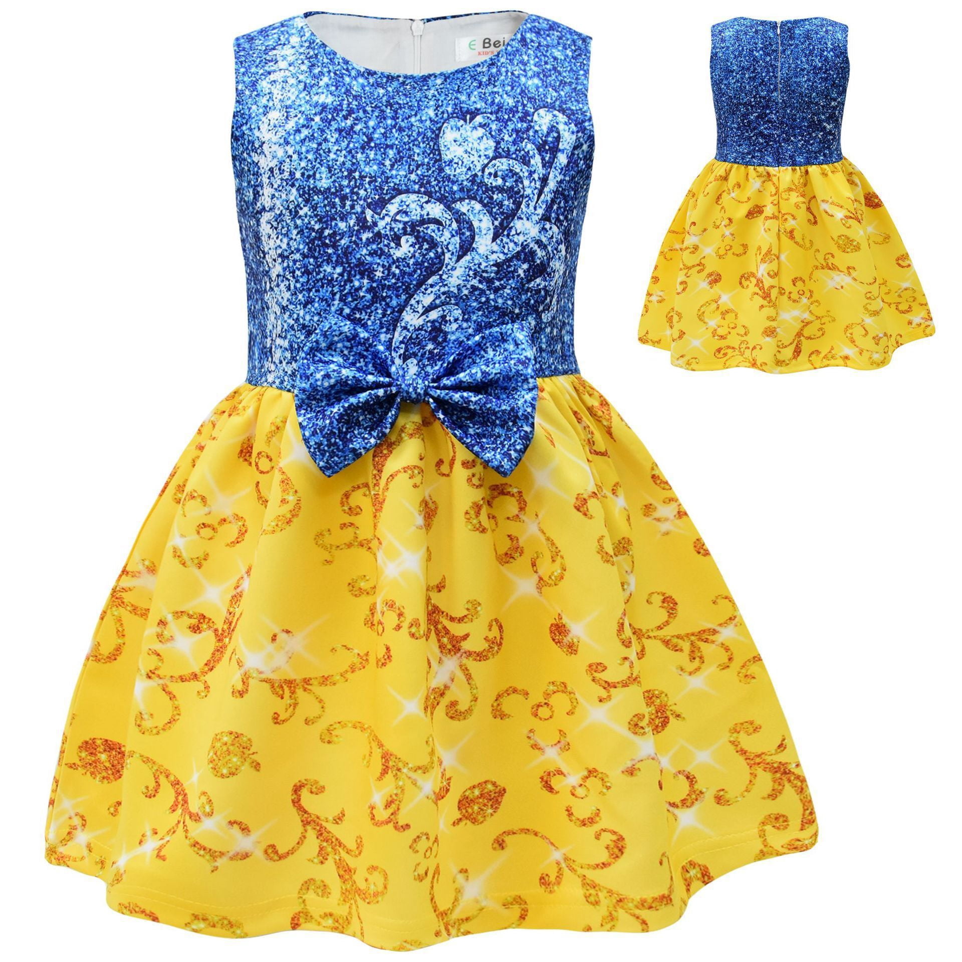 Girls Sleeveless Princess Dress Female Halloween Cartoon Bowknot ...