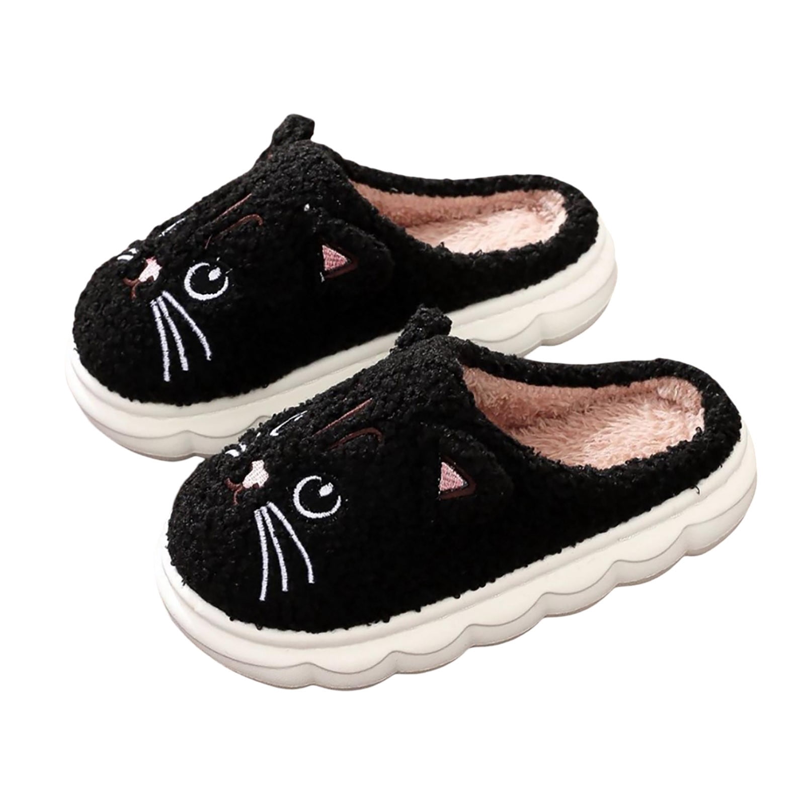 Girls Slippers For Kids Soft Cat Design Breathable Cozy Indoor Slides ...