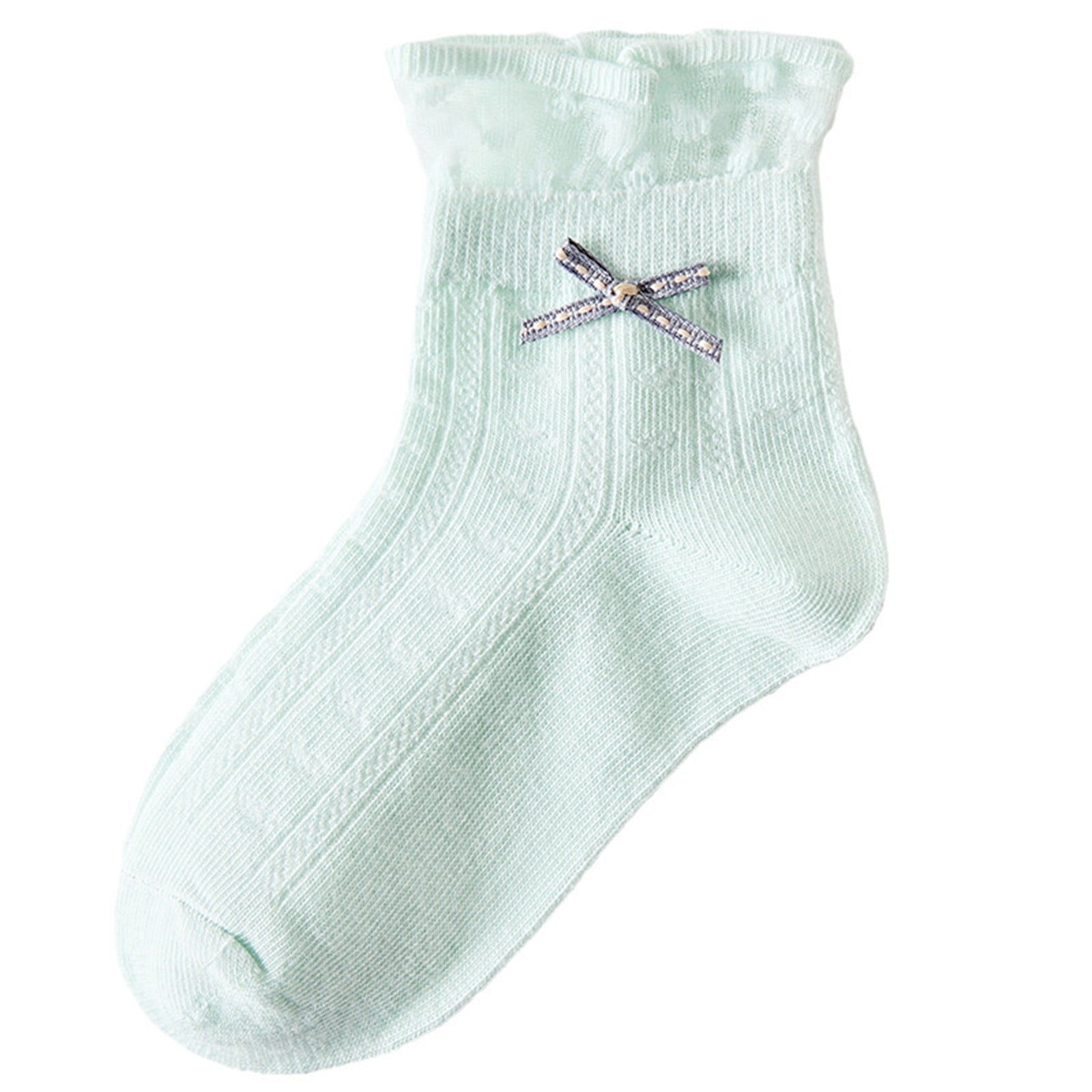 Girls' Small Lace Summer Thin Breathable Solid Color Bow Socks For ...