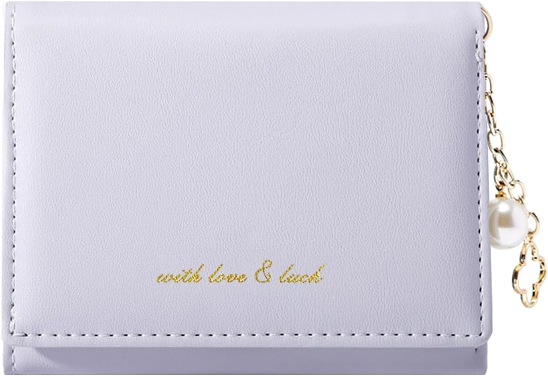 Girls Small Wallet Cute Wallet with Chain Credit Card Holder ID Window ...