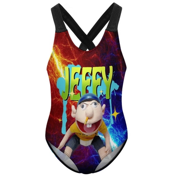 Girls Sml Cartoon Jef-,fy One Piece Swimsuits Quick Dry Swimwear ...