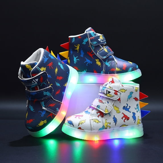 Girls' Sneakers Leather Upper Rainbow Dinosaur Glow In The Dark ...