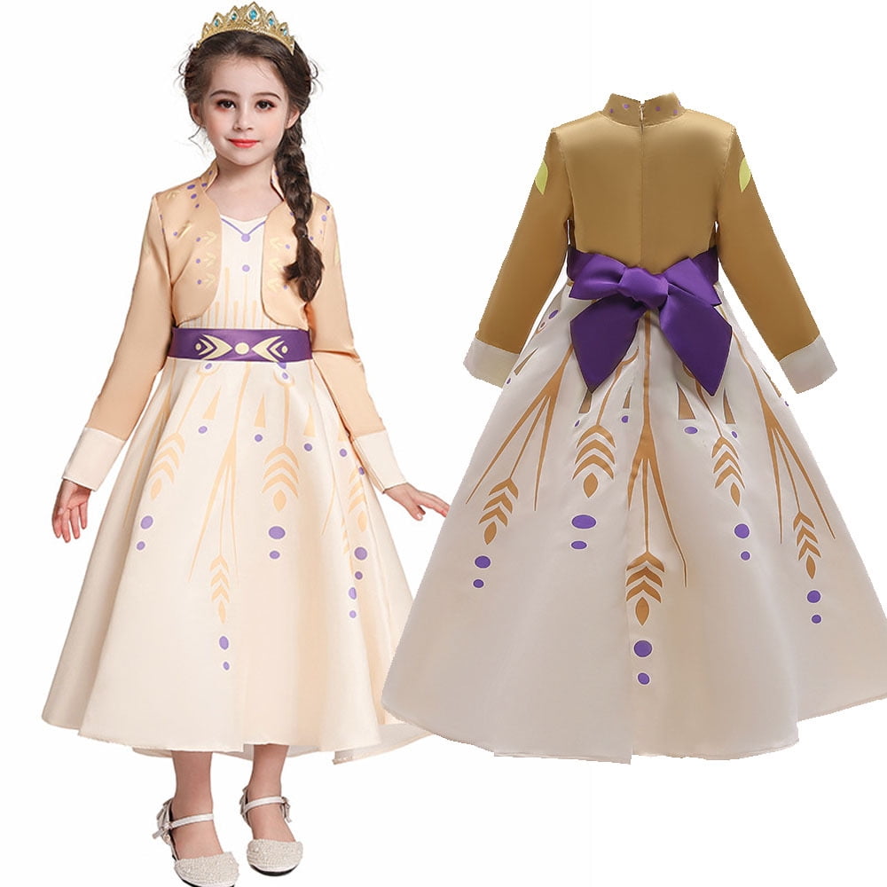 Girls Snow Queen Princess Costume Kid Ice Role Cosplay Birthday Party ...