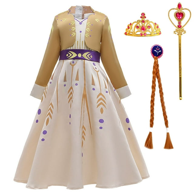 Girls Snow Queen Princess Costume Kid Ice Role Cosplay Birthday Party ...