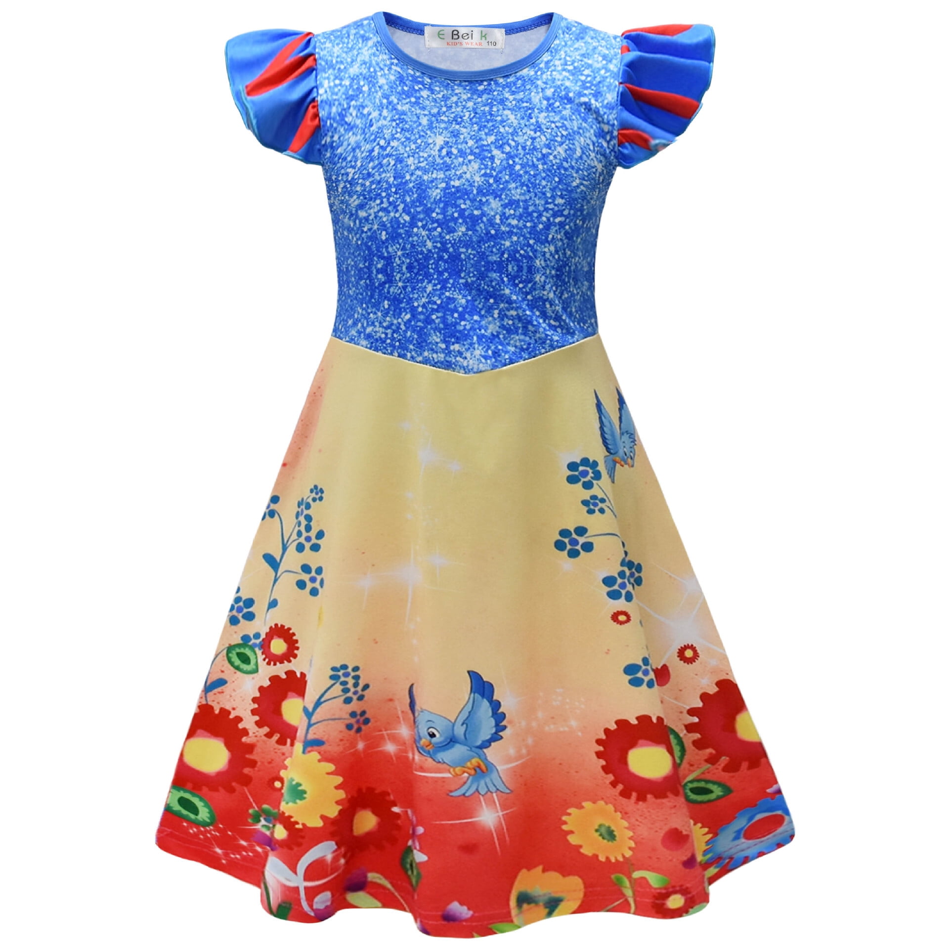 Girls Cartoon Princess Costume Female Birthday Party Dress Cosplay ...