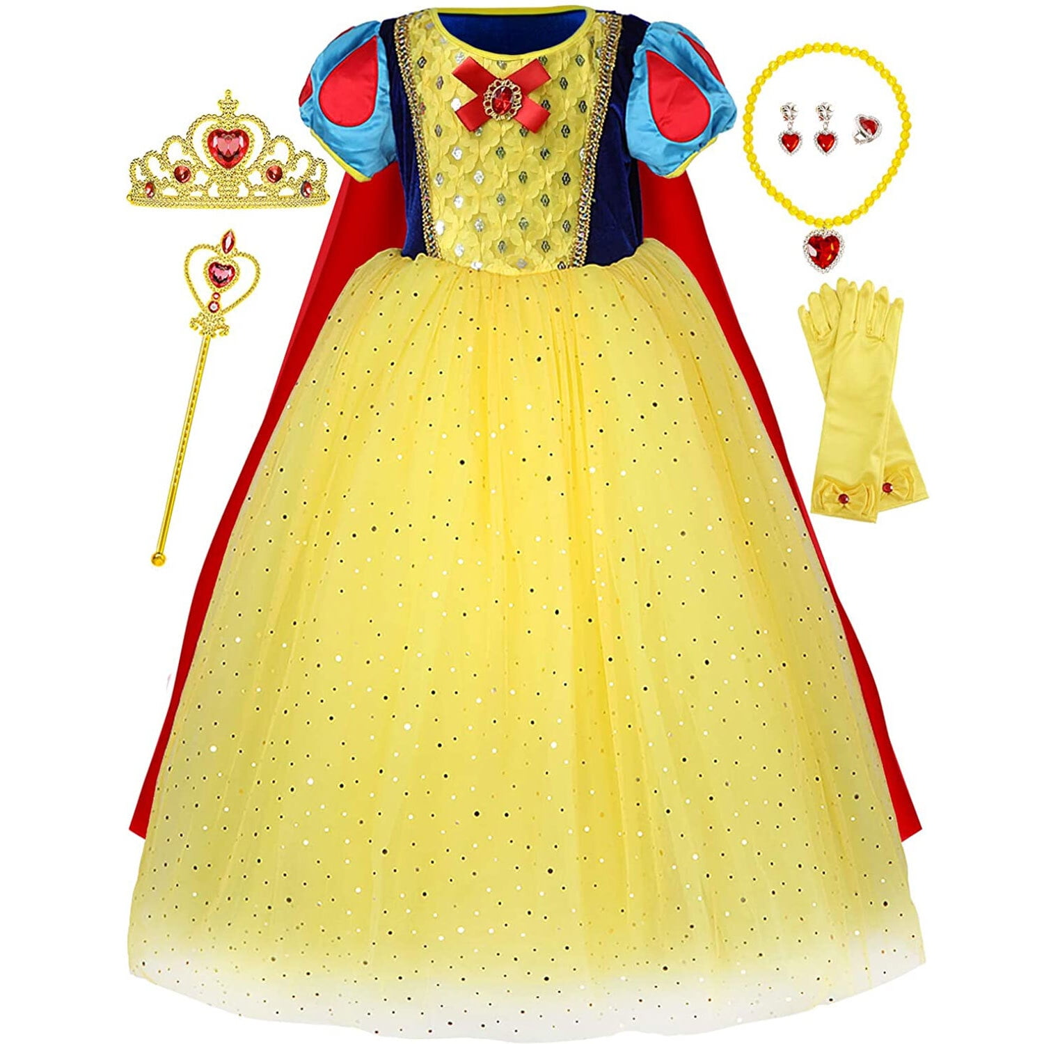 Girls Snow Princess Dress Halloween Costume Cosplay Birthday Outfit ...
