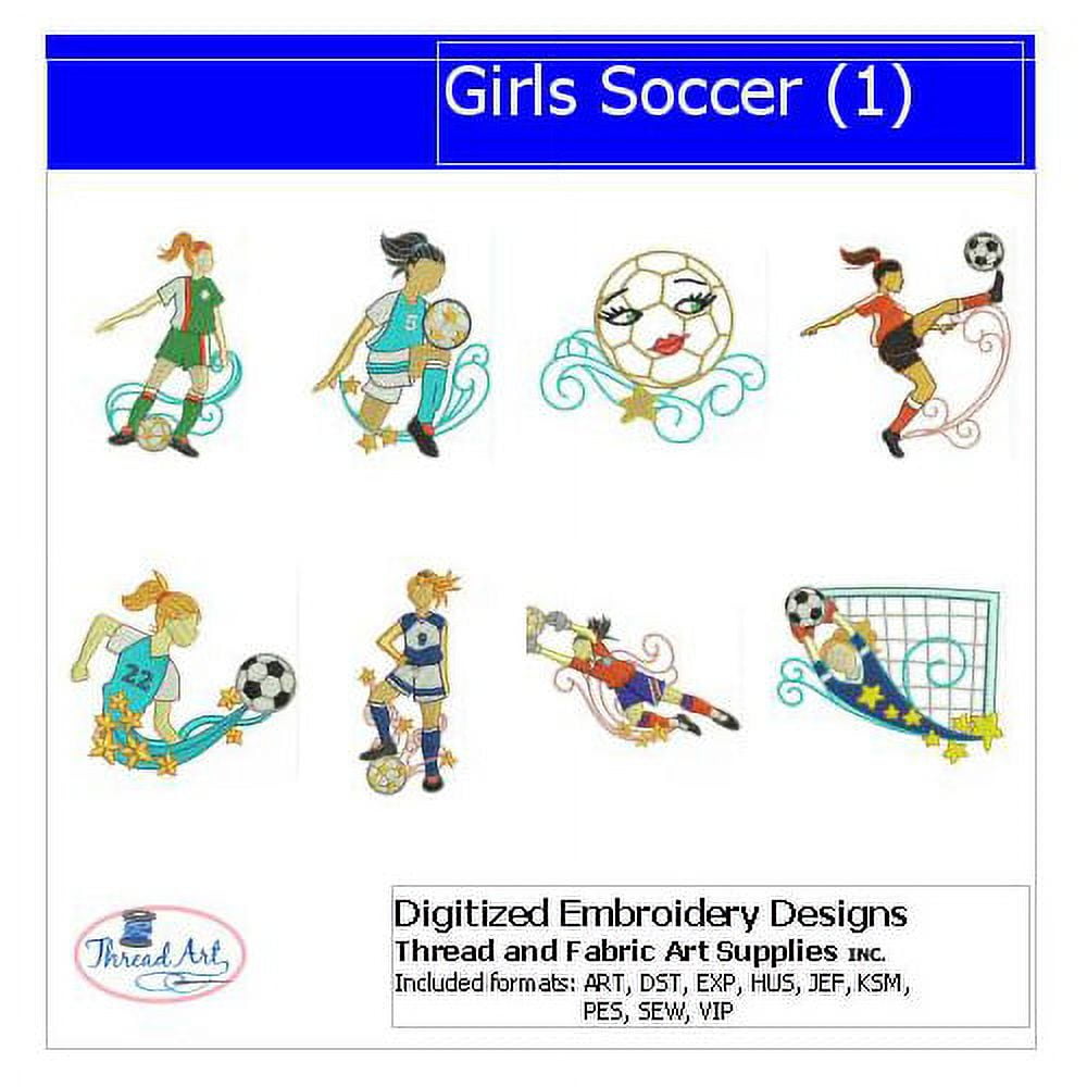 Girls Soccer(1) Embroidery Designs - All Popular Formats Included ...