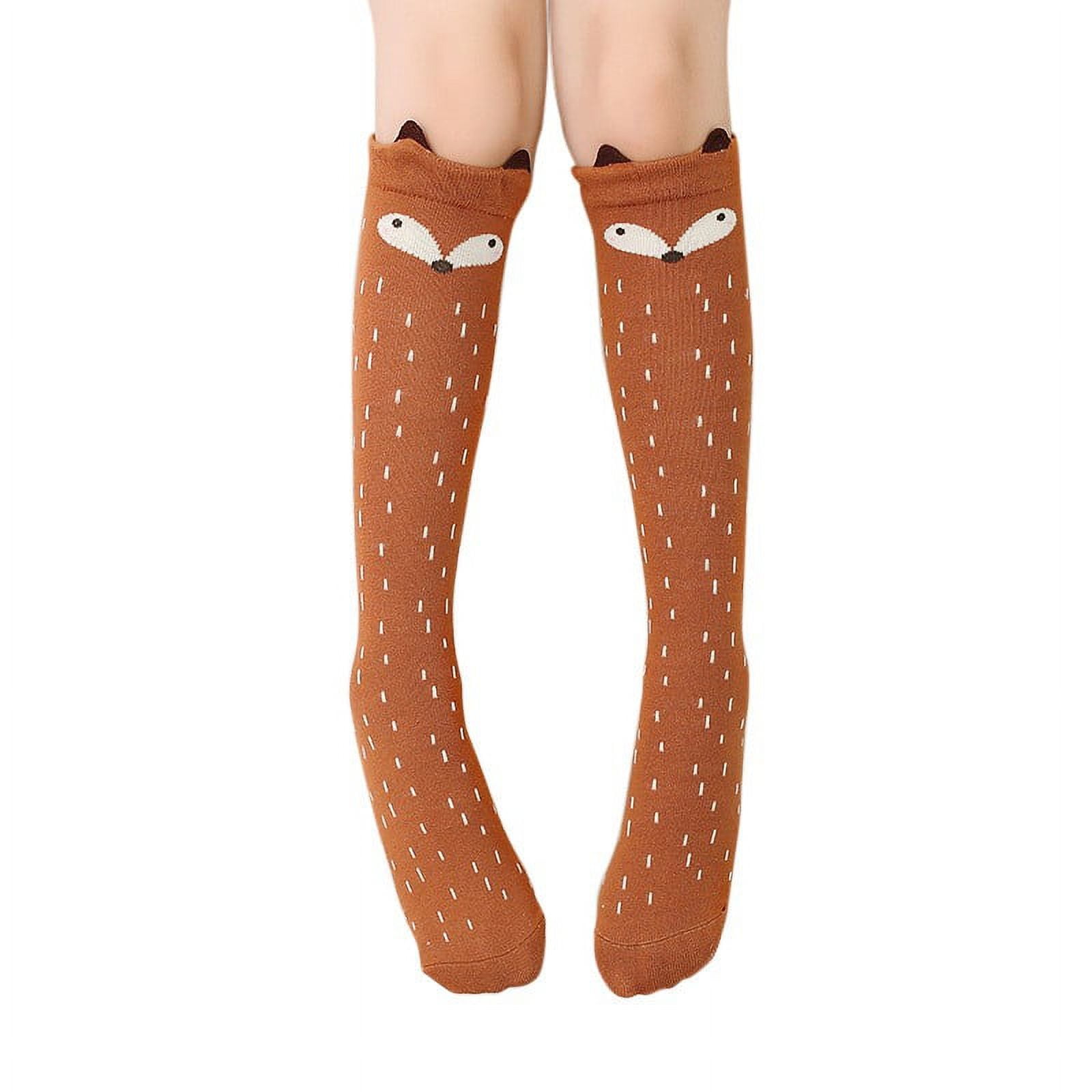 Girls Socks,Cartoon Kids Socks Girls long Socks Cotton Knee High Leg ...