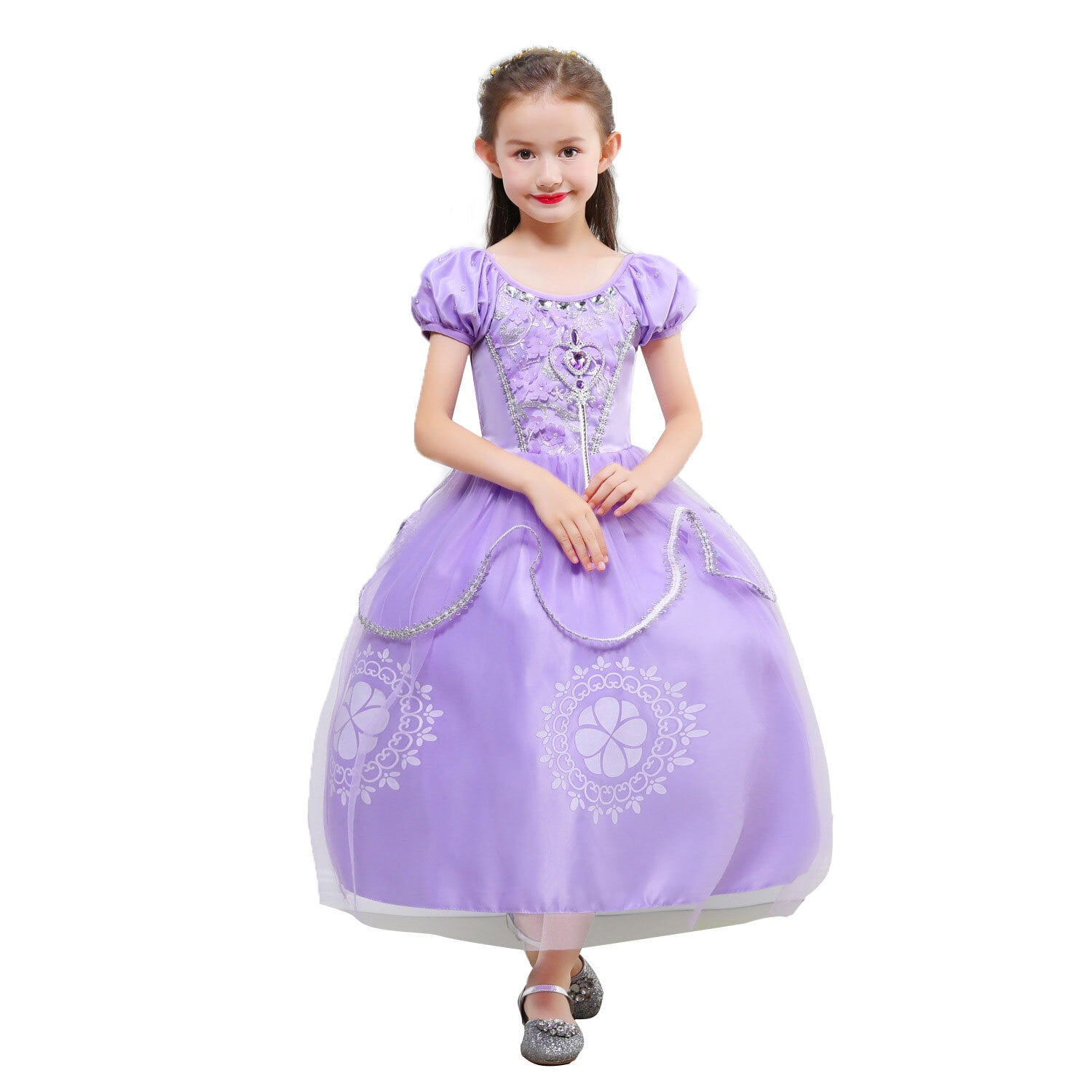 Girls Sofia Rapunzel Princess Dress Christmas Party Costume Fancy Dress ...
