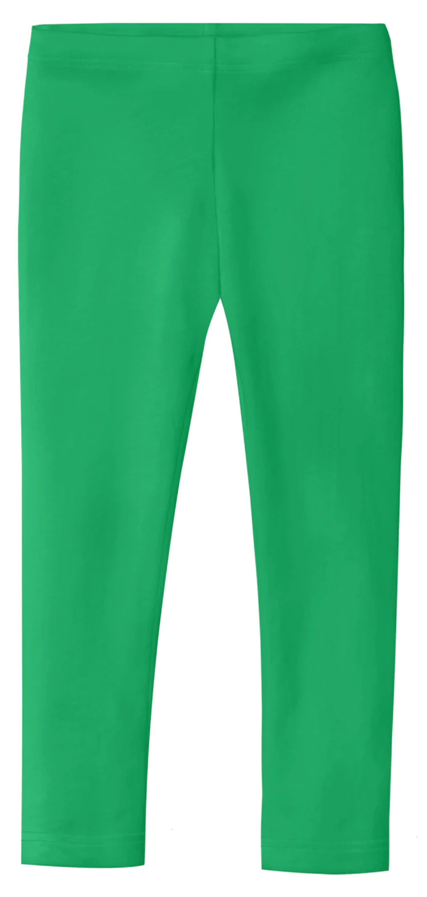 Made in USA Girls Cotton Solid Colored Baby Rib Leggings | Elf Green - Walmart.com