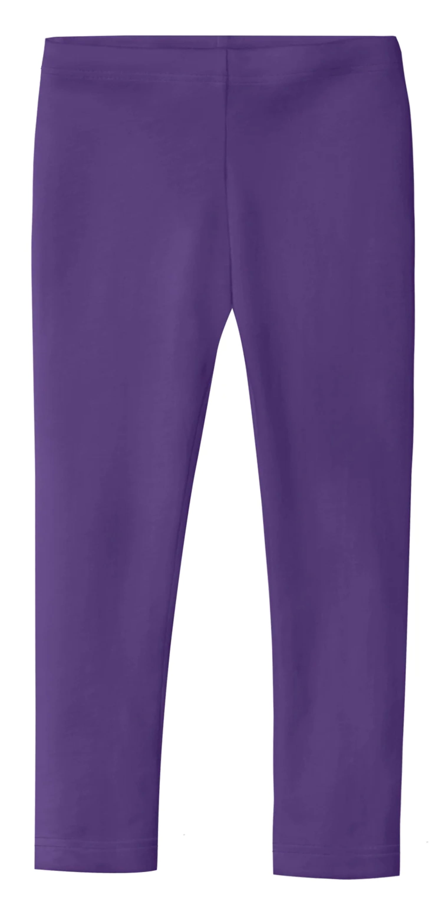Made in USA Girls Cotton Solid Colored Baby Rib Leggings | Purple ...