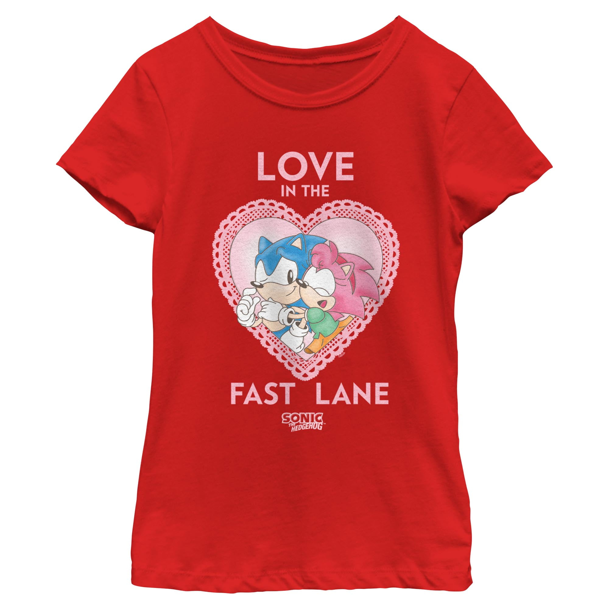Girls Sonic the Hedgehog Love In The Fast Lane T Shirt - Walmart.com
