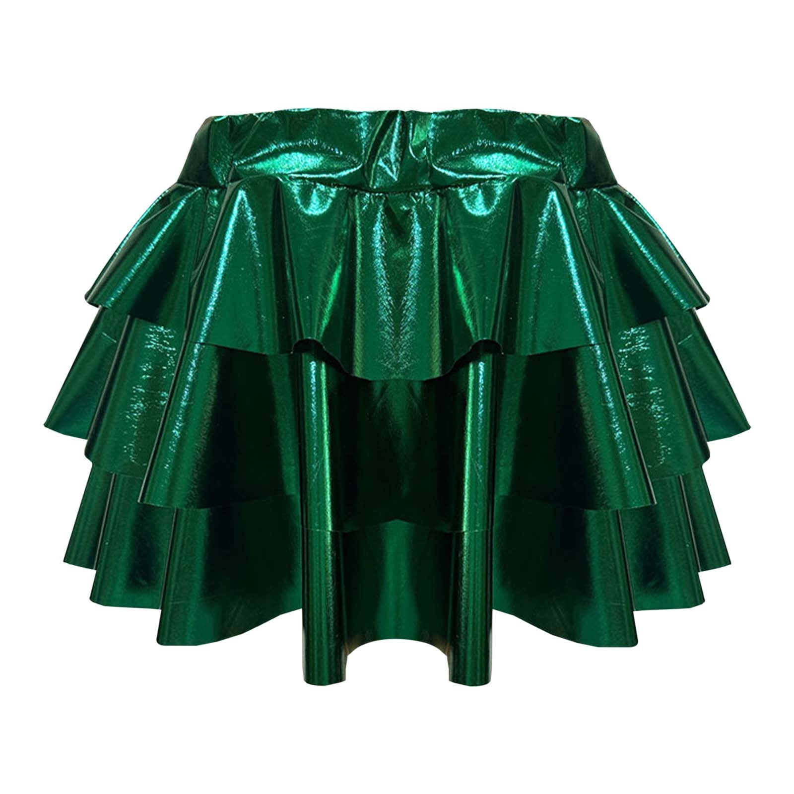 Girls' Sparkle Metallic Skirts 3 Layers Ruffle Sparkly Sequin Tutu ...