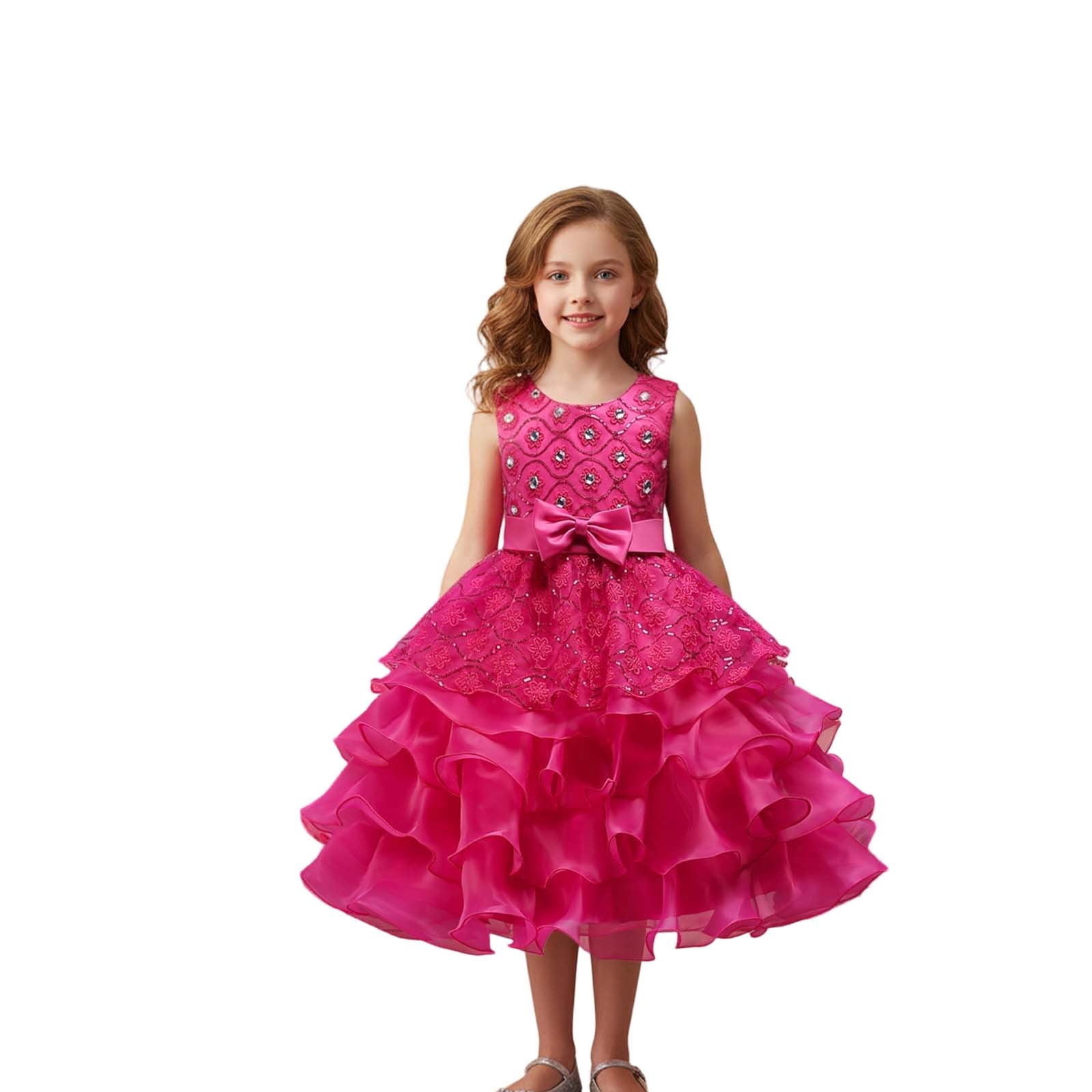 Girls Sparkling Party Dress Glimmering Sequin Party Gown With Skirt ...